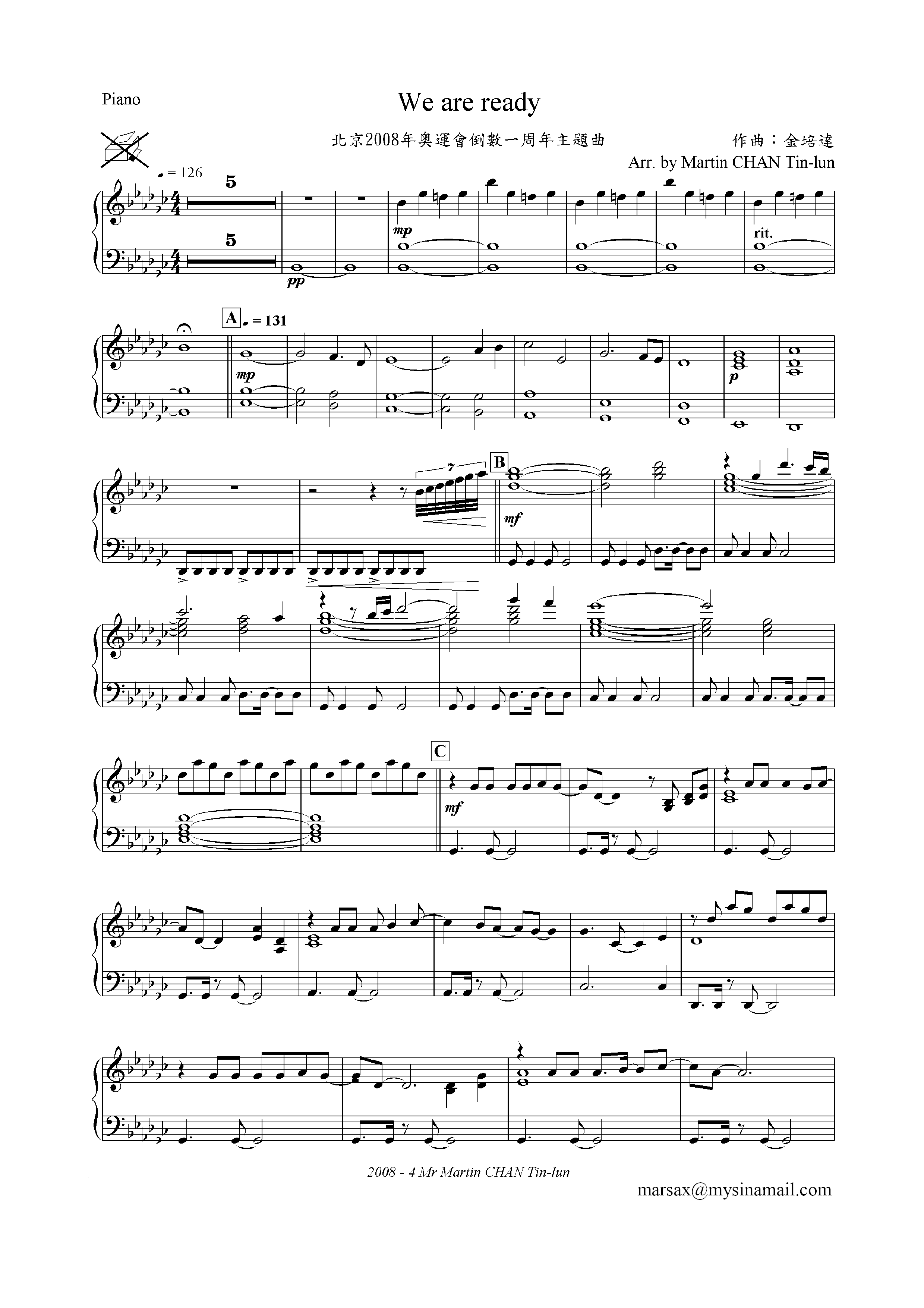 ★ 群星-We Are Ready Sheet Music pdf, - Free Score Download