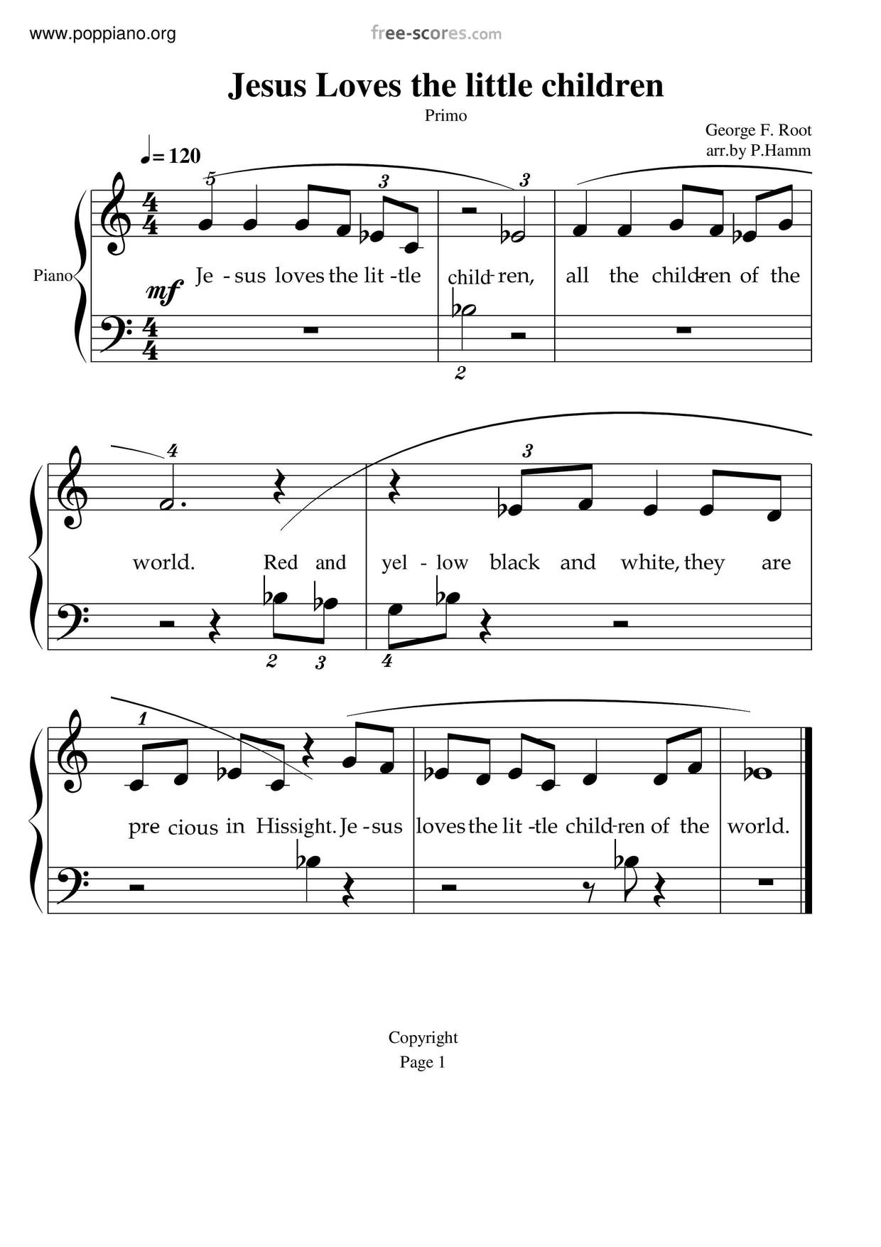 Jesus Loves The Little Children Hymn Digital Sheet Music Jesus Loves