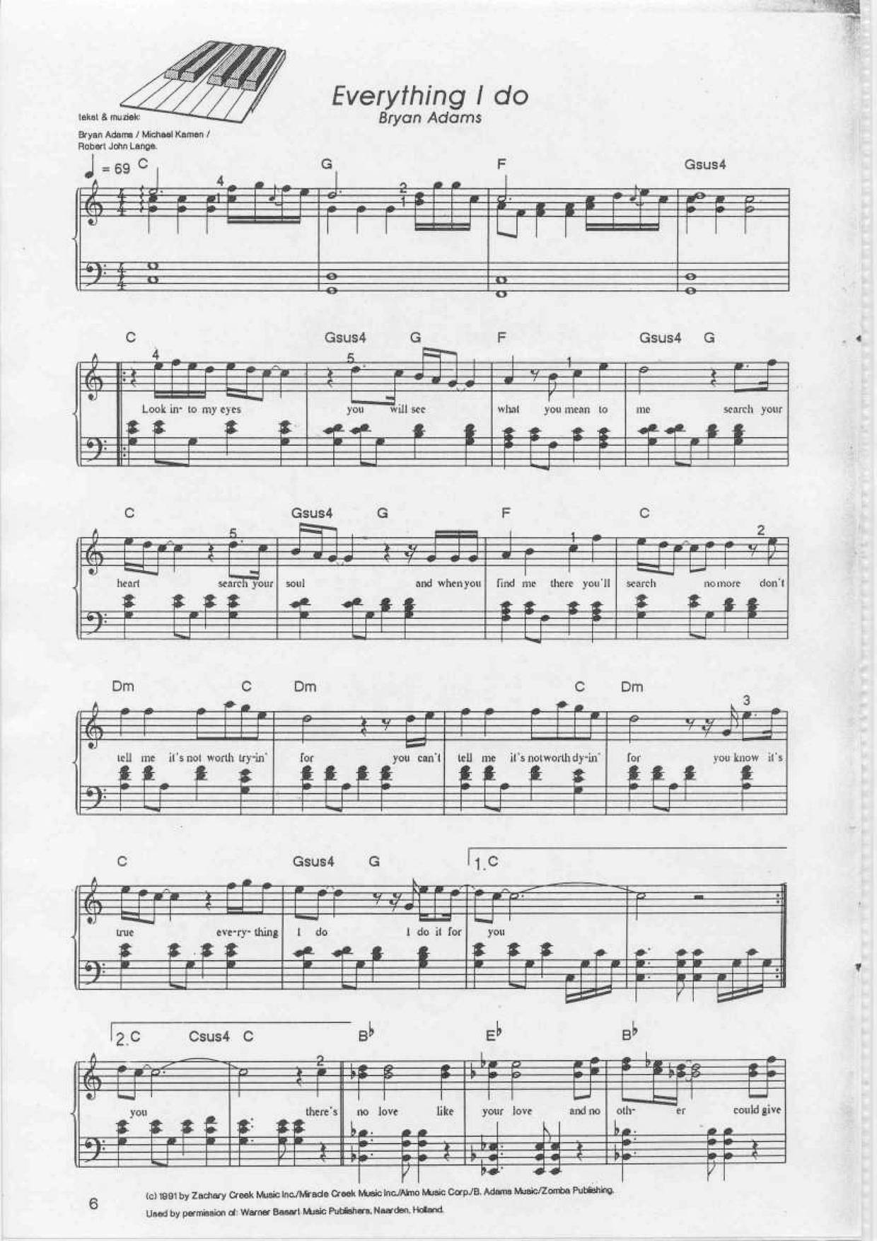 Bryan Adams Everything I Do I Do It For You Sheet Music Pdf Free Bryan Adams Everything I Do I Do It For You Sheet Music Pdf Free
