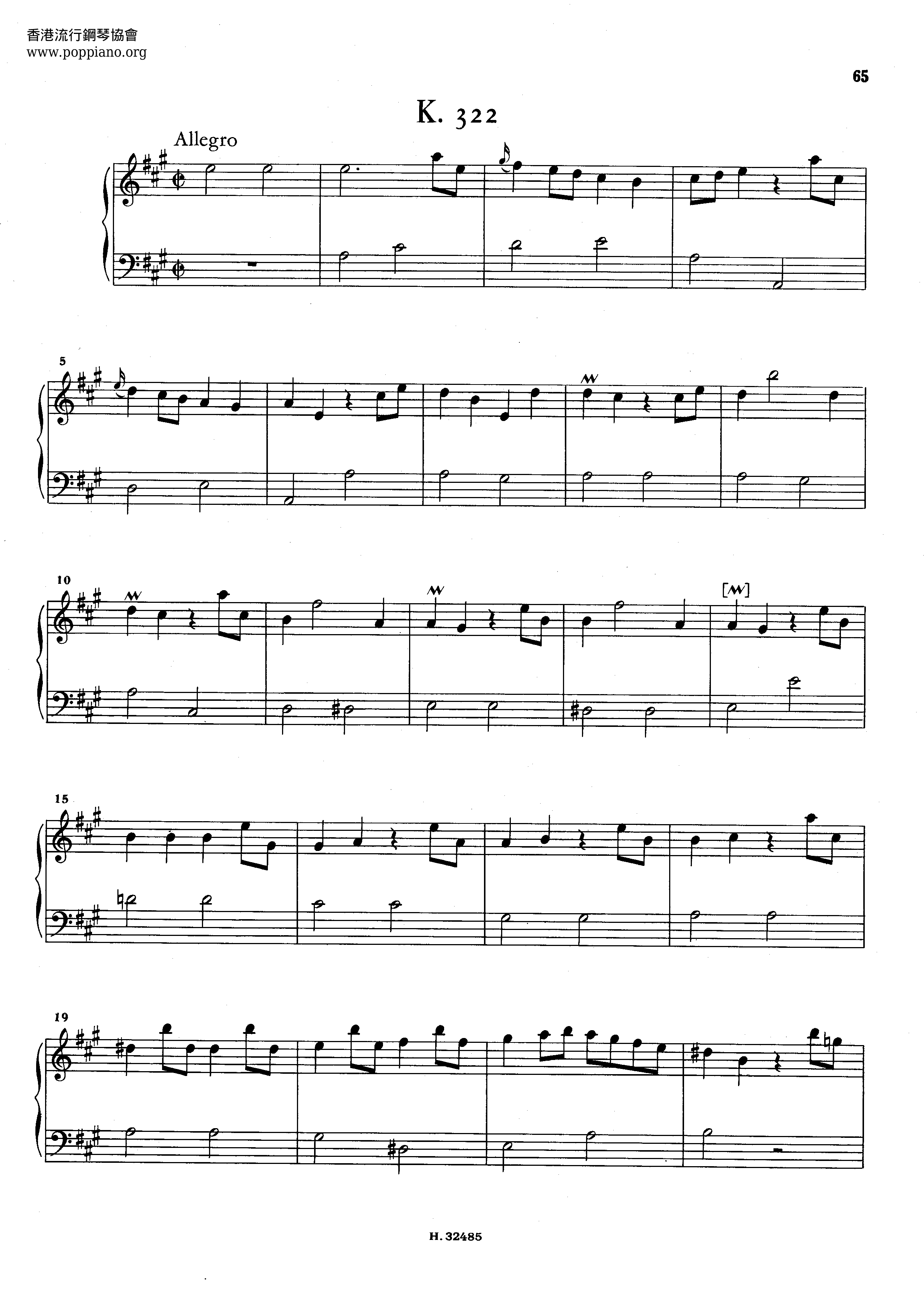 Scarlatti-Scarlatti Piano Sonata K.322 Sheet Music pdf, - Free Score ...