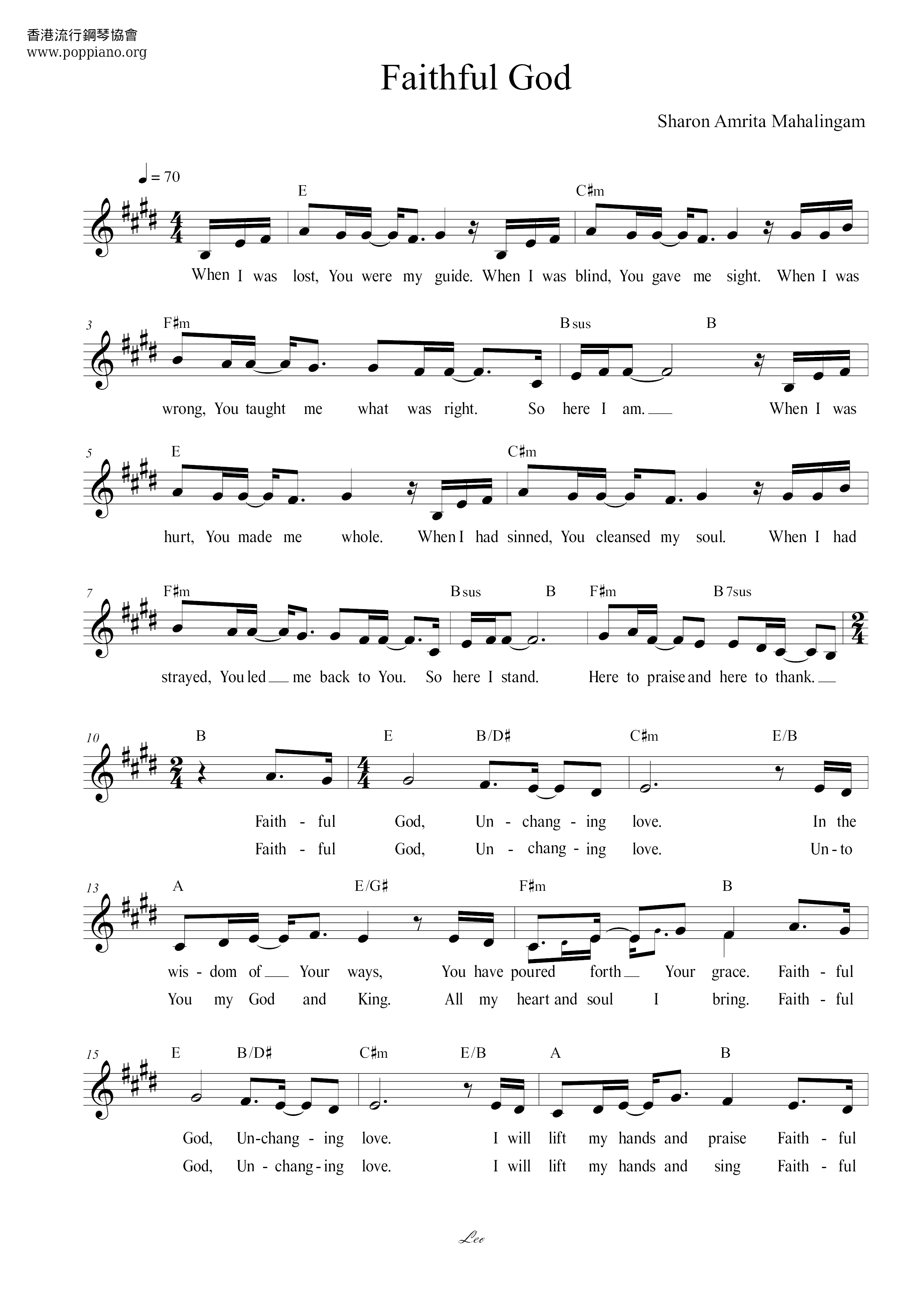 Spiritual-Faithful God Sheet Music pdf, - Free Score Download ★