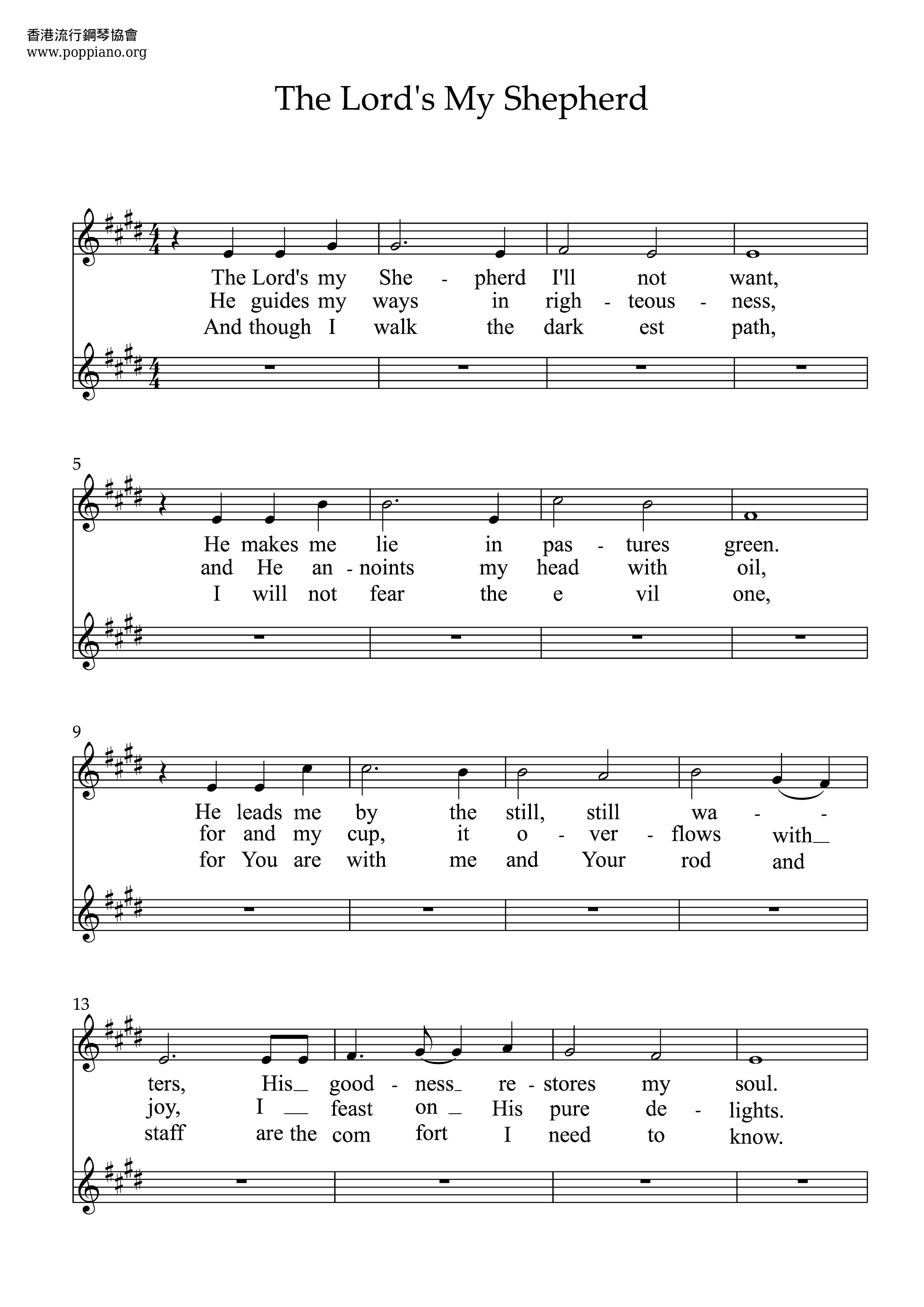 Spiritual-The Lord's My Shepherd Sheet Music pdf, - Free Score Download ★
