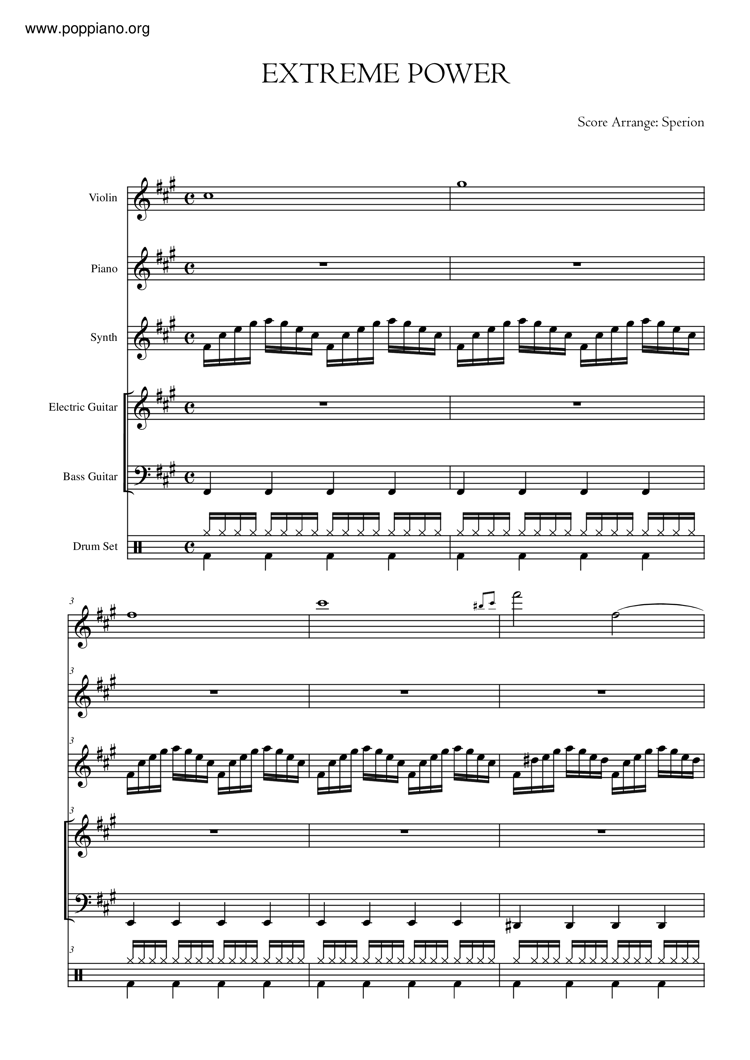 Extreme Power-[Title Theme] Sheet Music pdf, -[タイトルテーマ] 악보 - Free Score ...