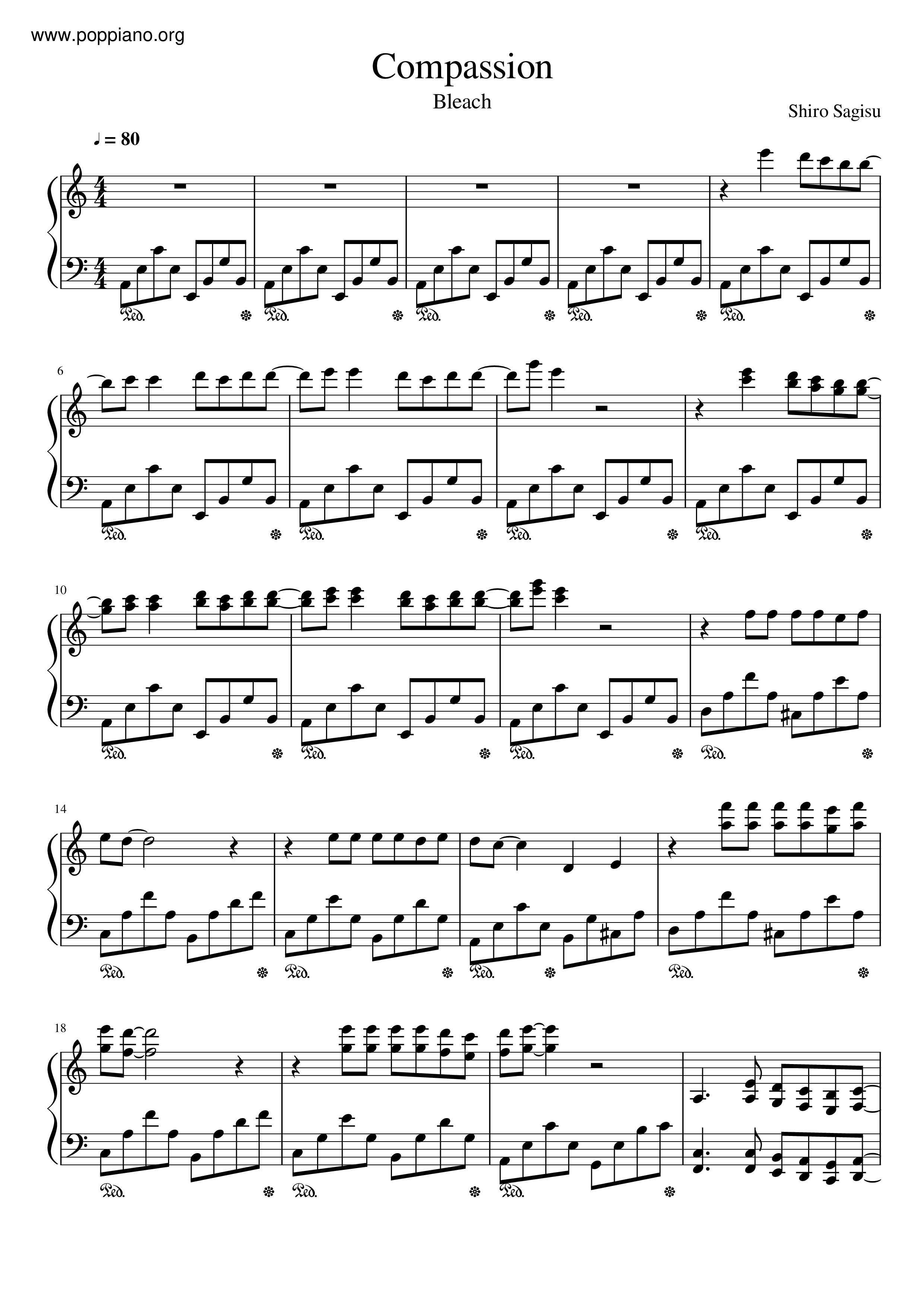 Compassion | Sheet Music | Piano Score Free PDF Download | POPPIANO.ORG
