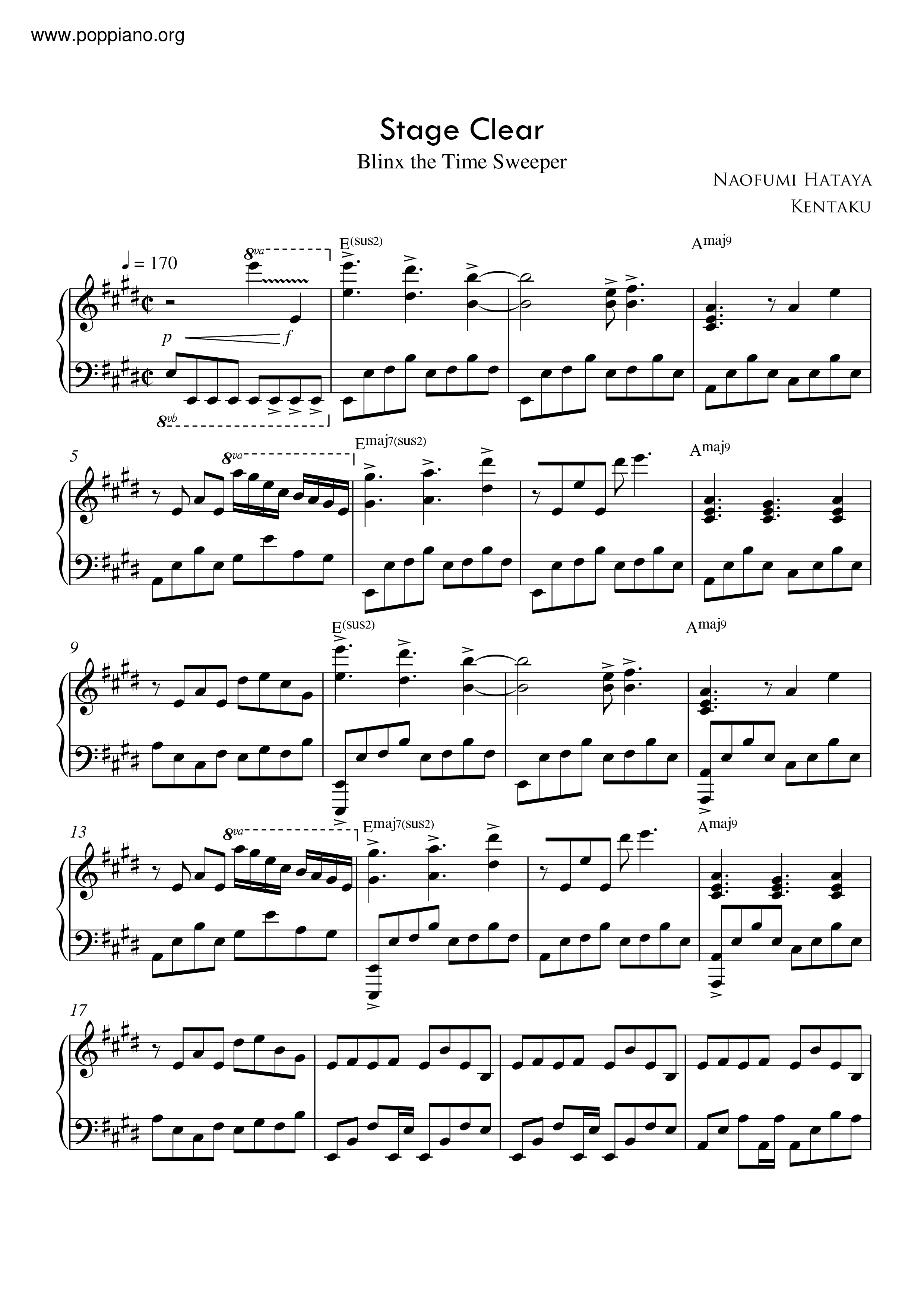Stage Clear | Sheet Music | Piano Score Free PDF Download | HK Pop ...