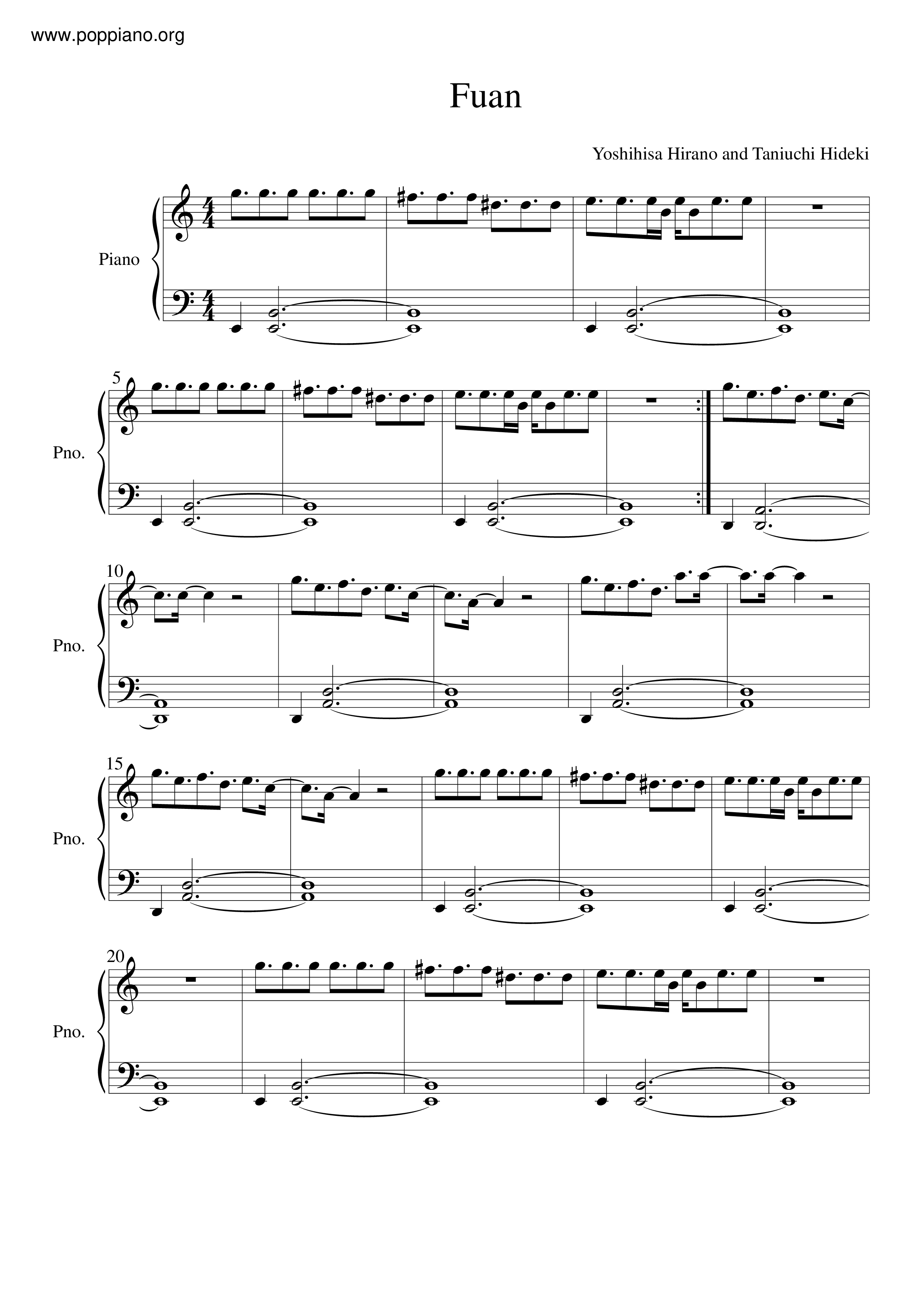 Death Note-Fuan Sheet Music pdf, - Free Score Download ★