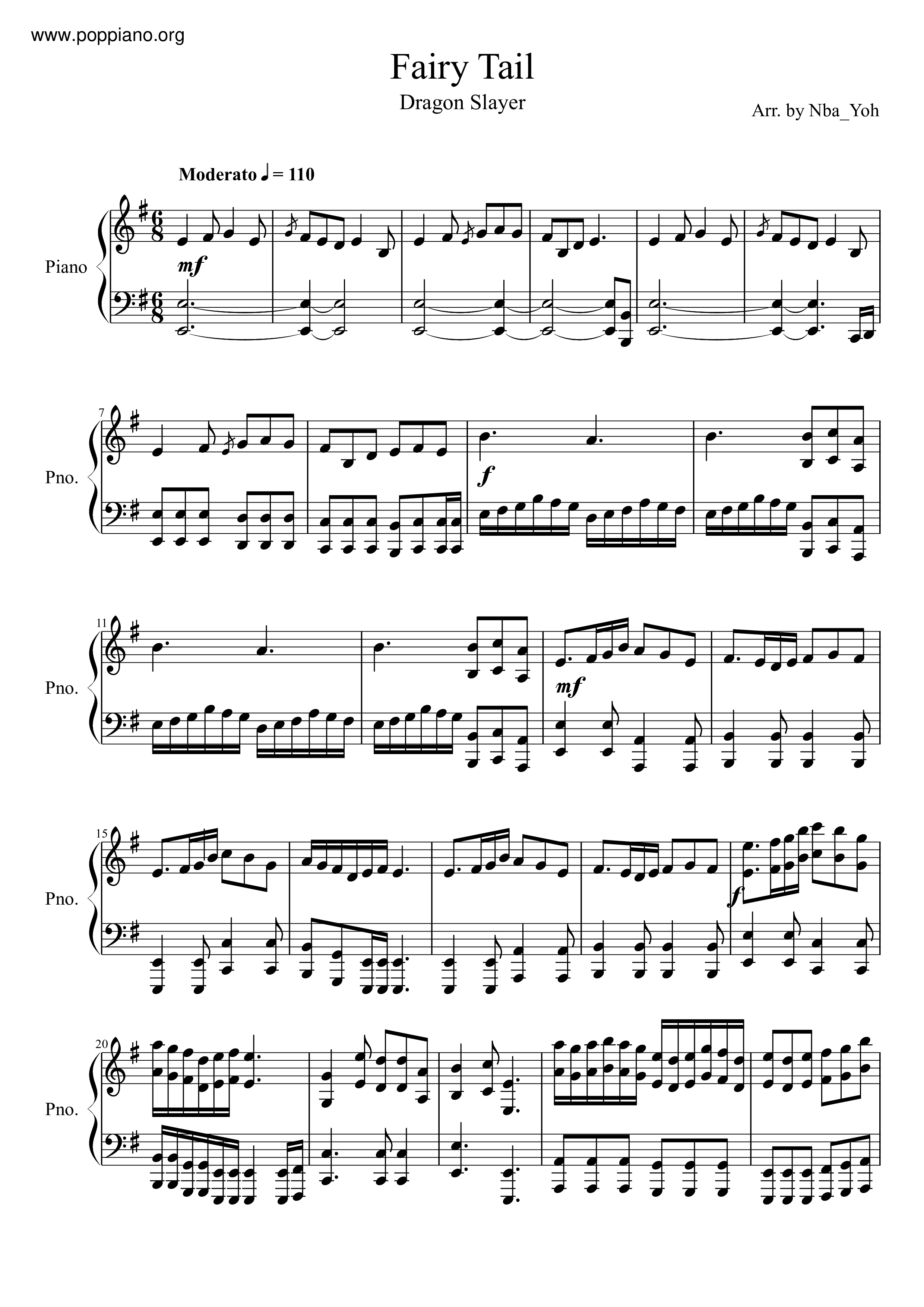 Fairy Tail-Dragonslayer Sheet Music pdf, - Free Score Download ★