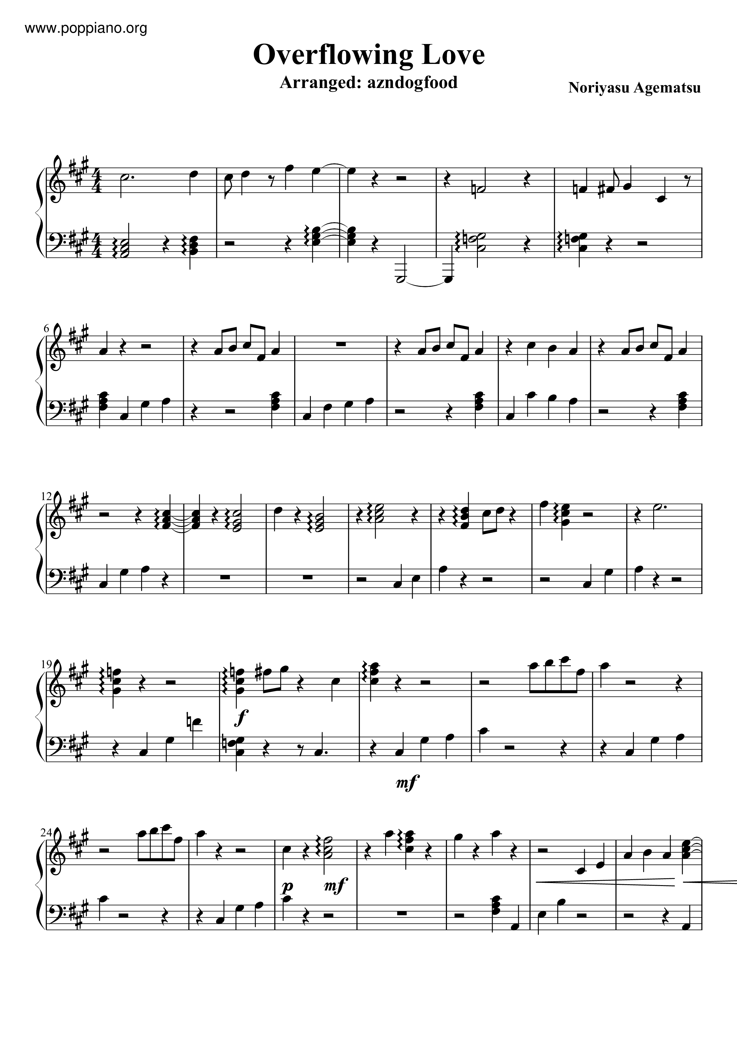 Ga-Rei Zero-Overflowing Love Sheet Music pdf, - Free Score Download ★