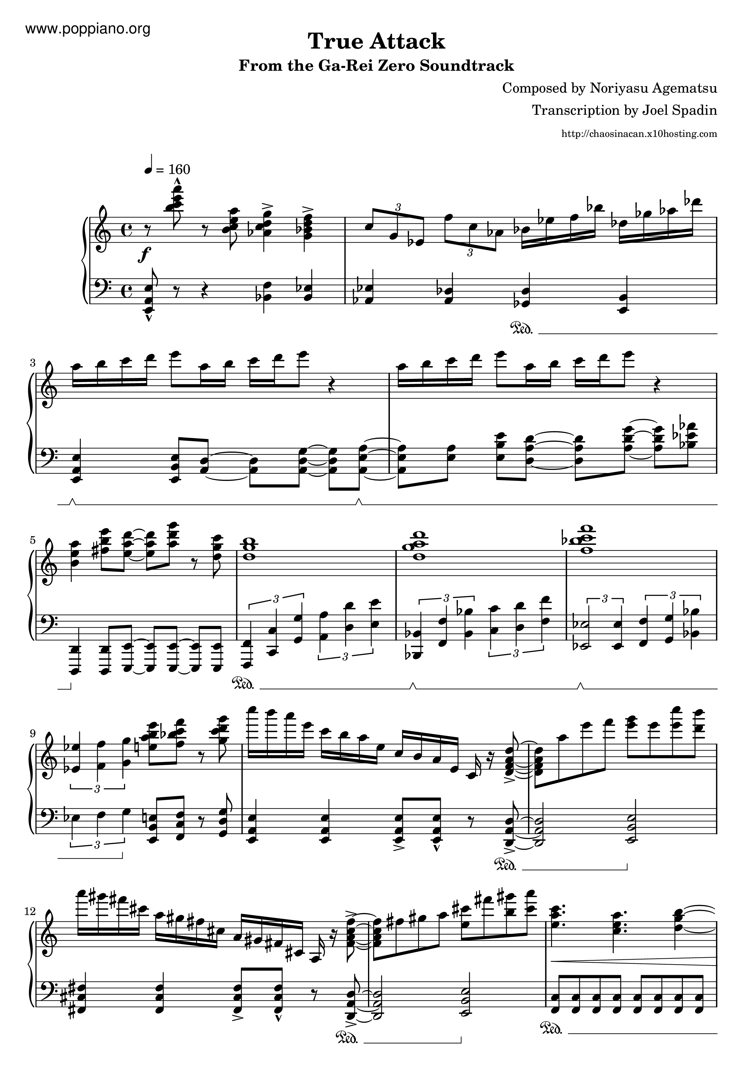 Ga-Rei Zero-True Attack Sheet Music pdf, - Free Score Download ★