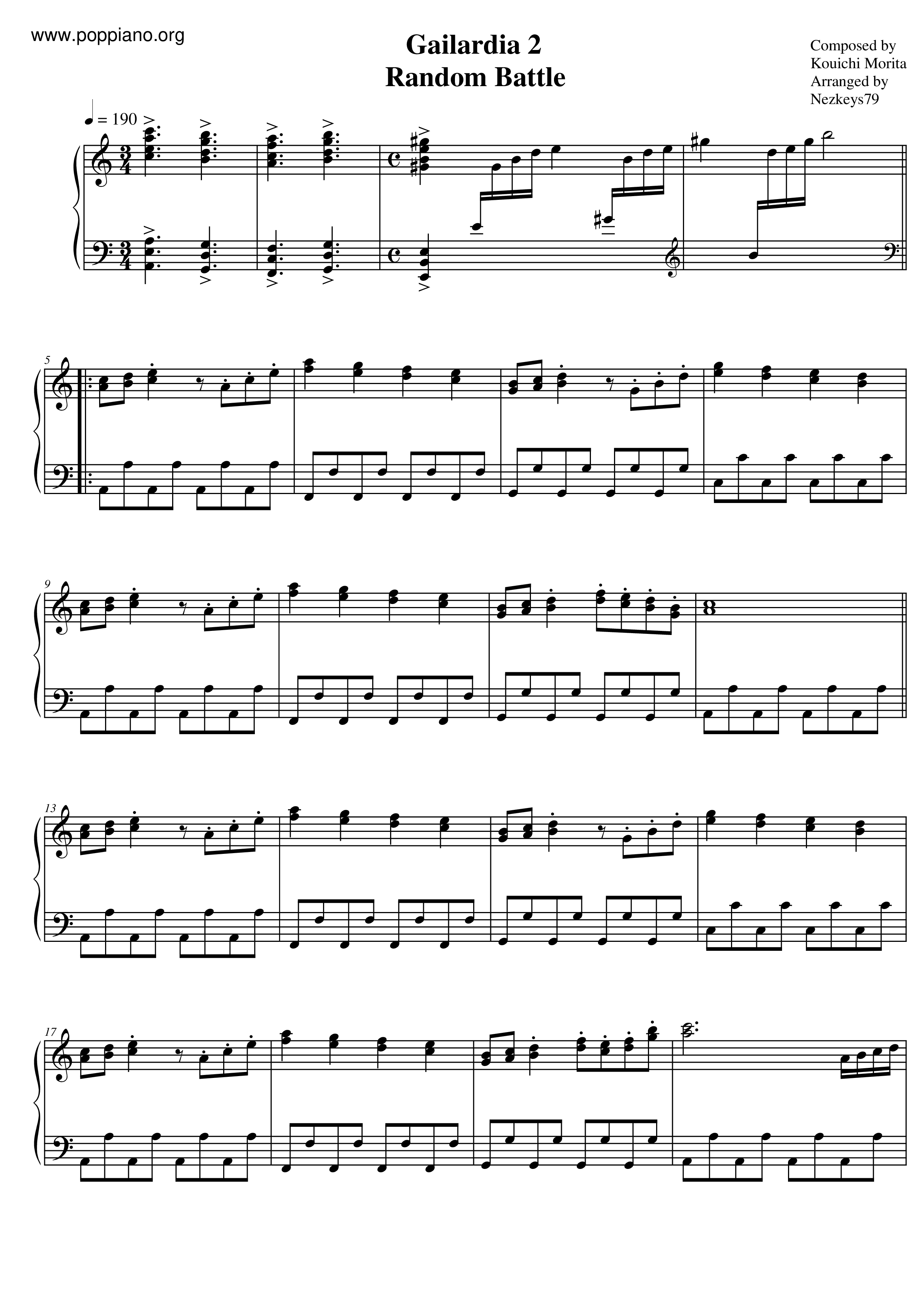 Gaillardia-Random Battle Sheet Music pdf, - Free Score Download ★