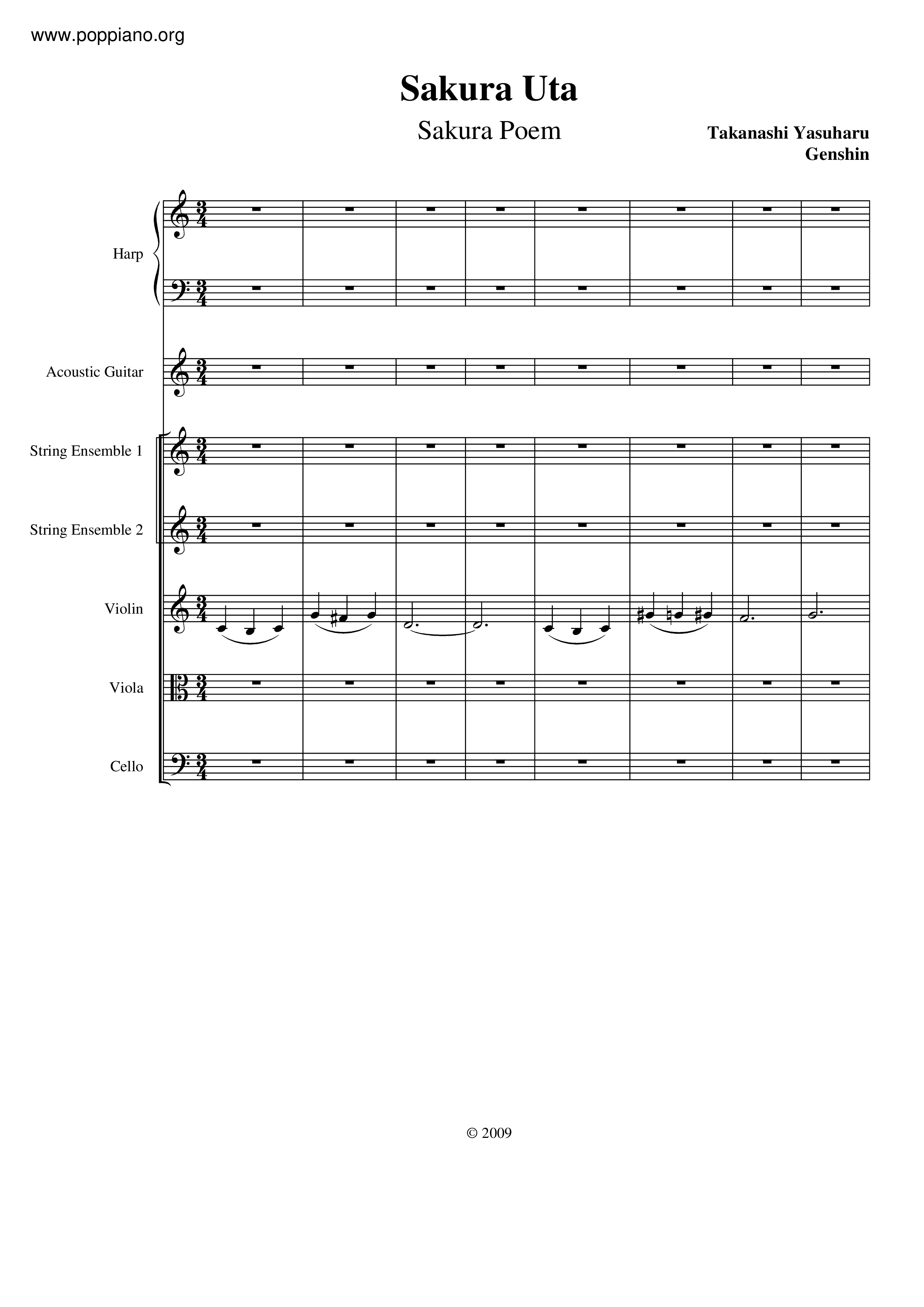 Hell Girl-Sakura Uta Sheet Music pdf, - Free Score Download ★