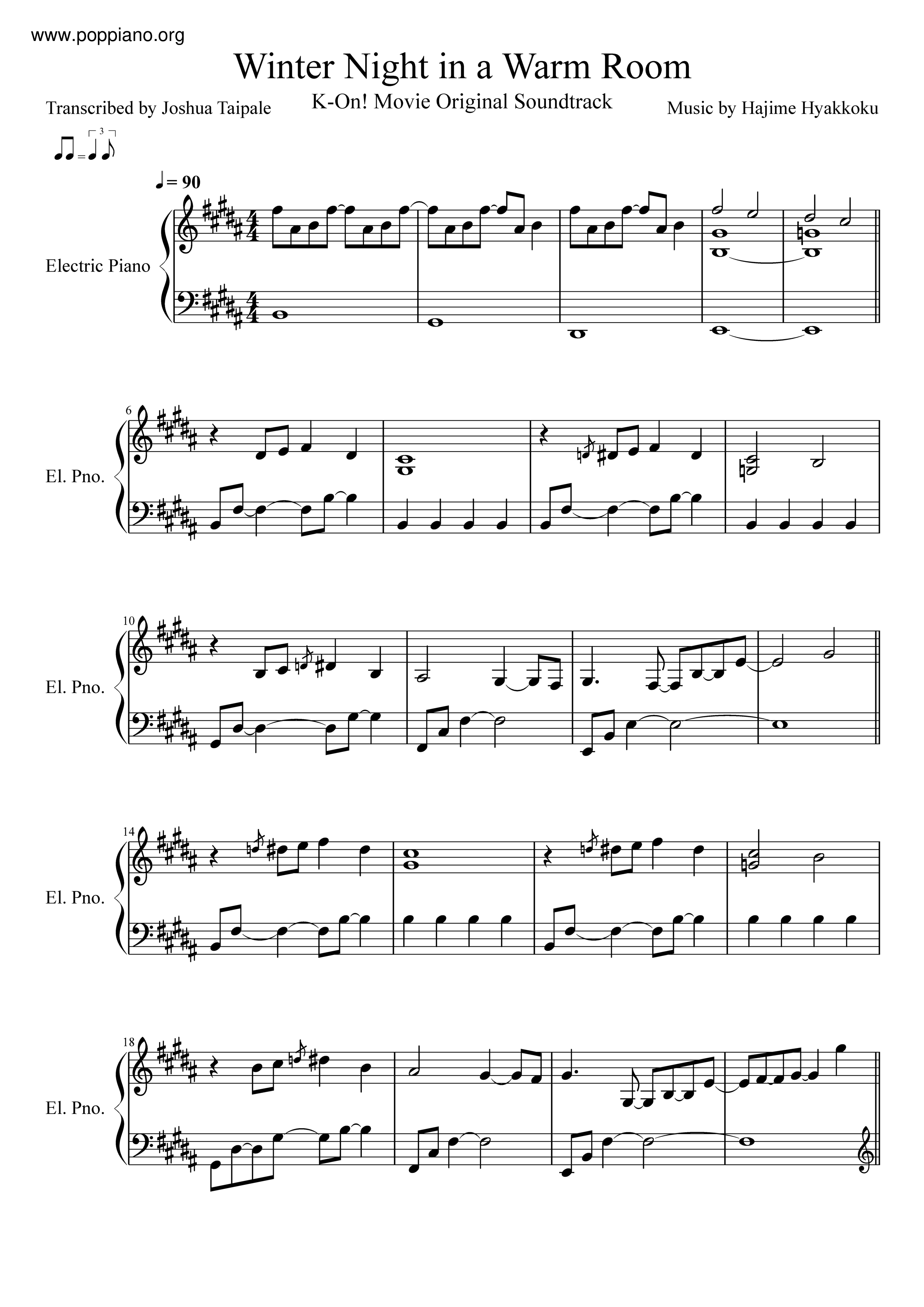 K Winter Night In A Warm Room Sheet Music Pdf Free Score Download k-winter-night-in-a-warm-room-sheet-music-pdf-free-score-download