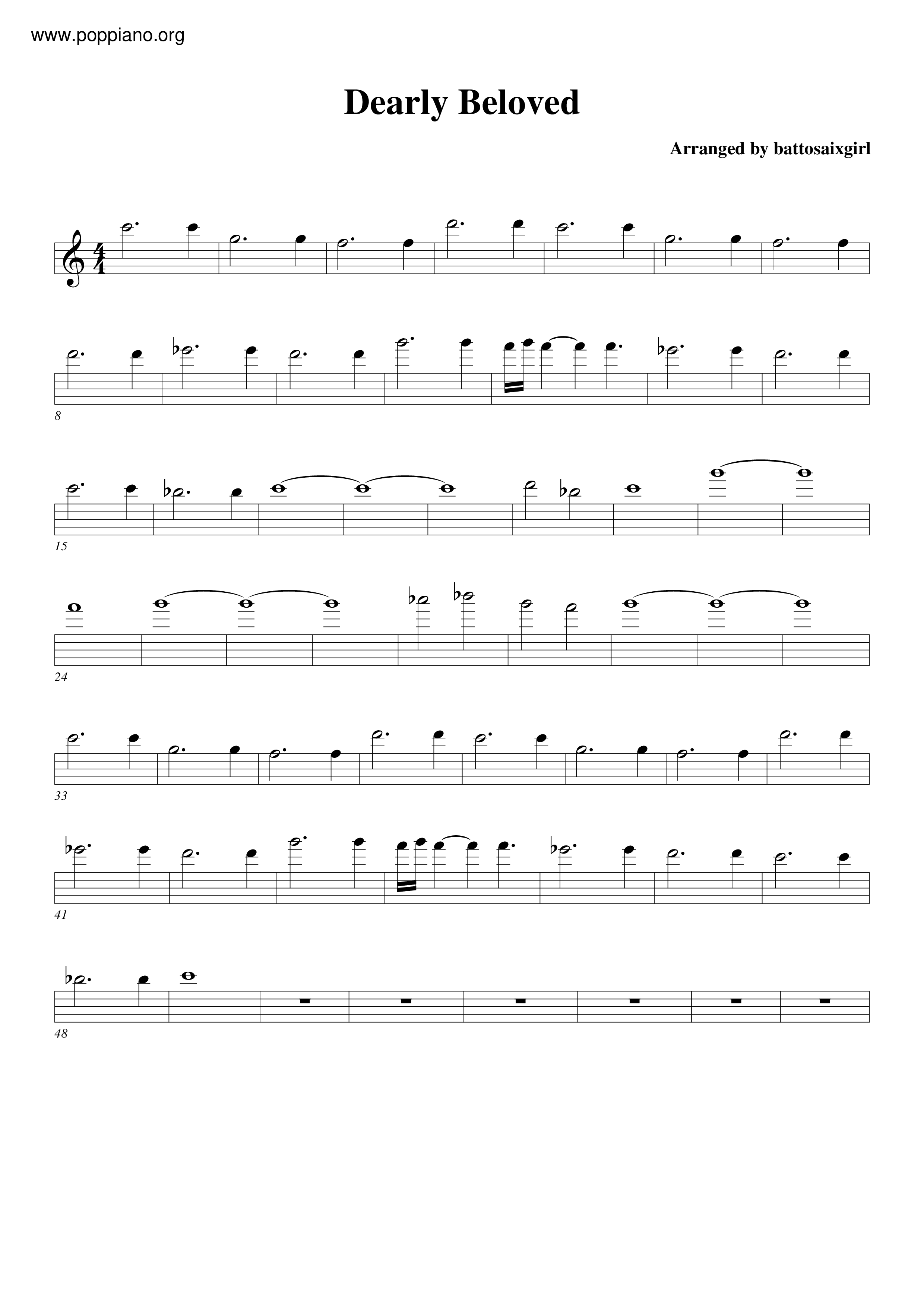 Kingdom Hearts II-Dearly Beloved Kh2 Mix Sheet Music pdf, - Free Score ...