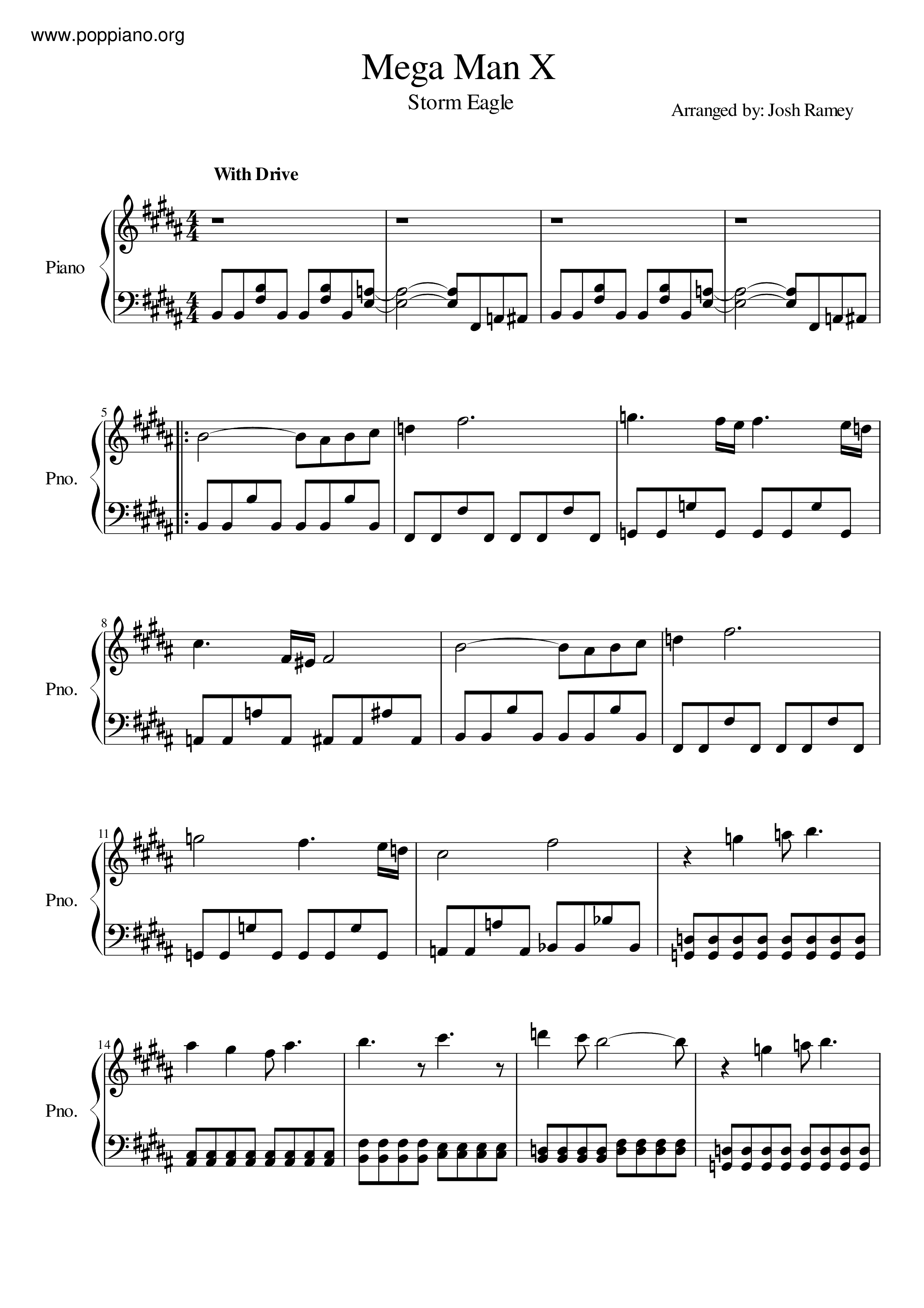 Mega Man X-Storm Eagle Sheet Music pdf, - Free Score Download ★