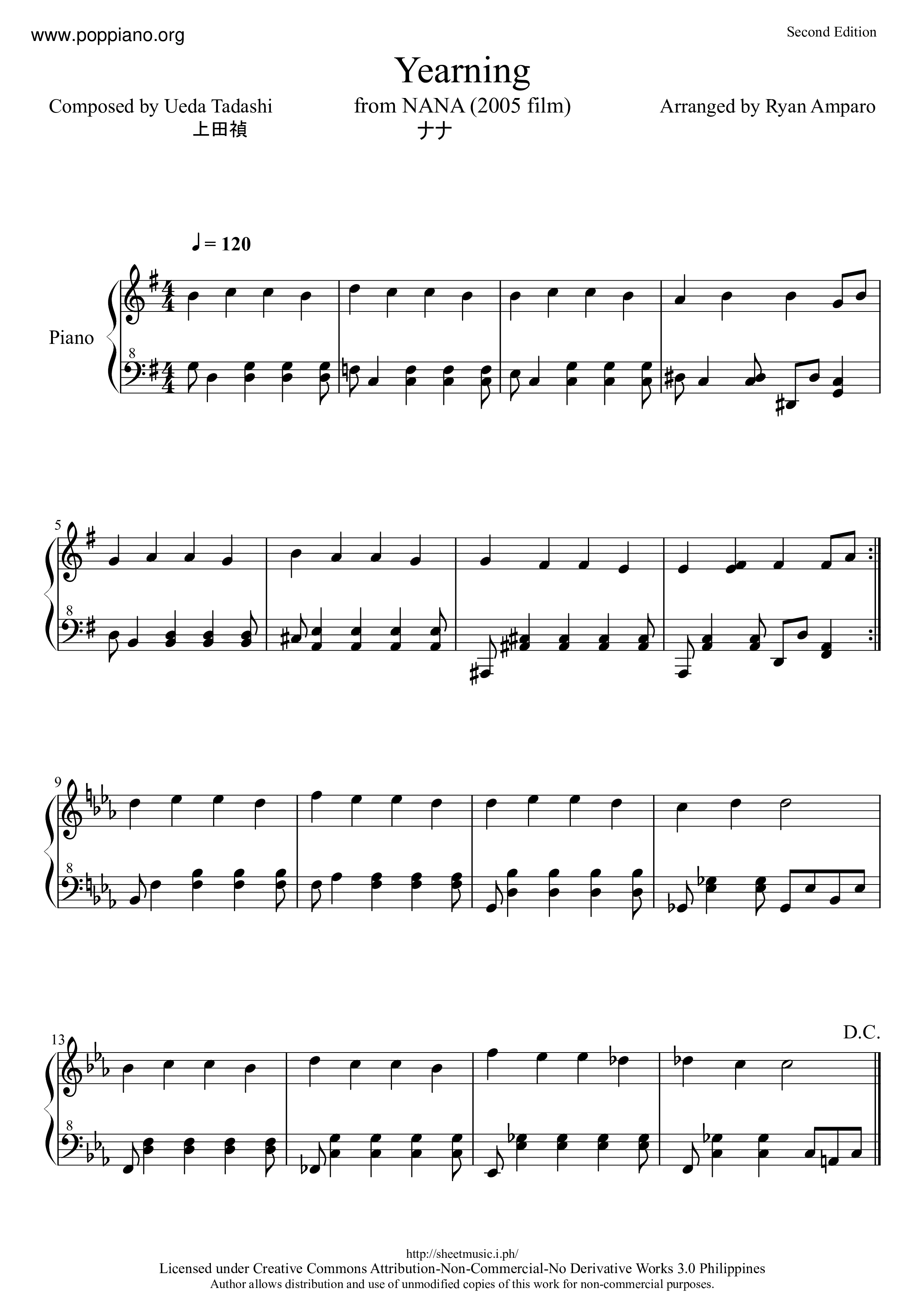 Nana-Yearning Sheet Music pdf, - Free Score Download ★