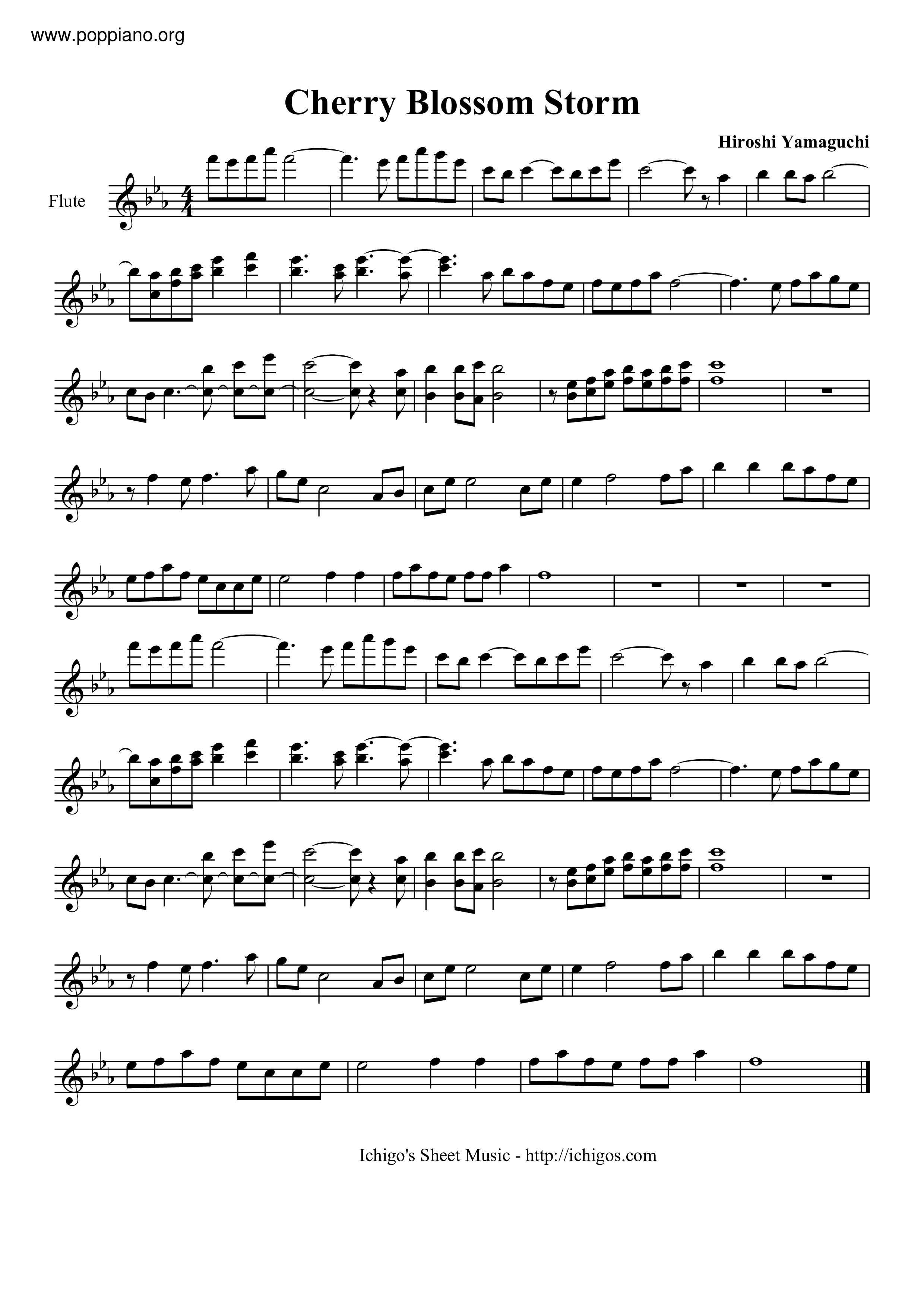 kami-Cherry Blossom Storm Sheet Music pdf, - Free Score Download ★