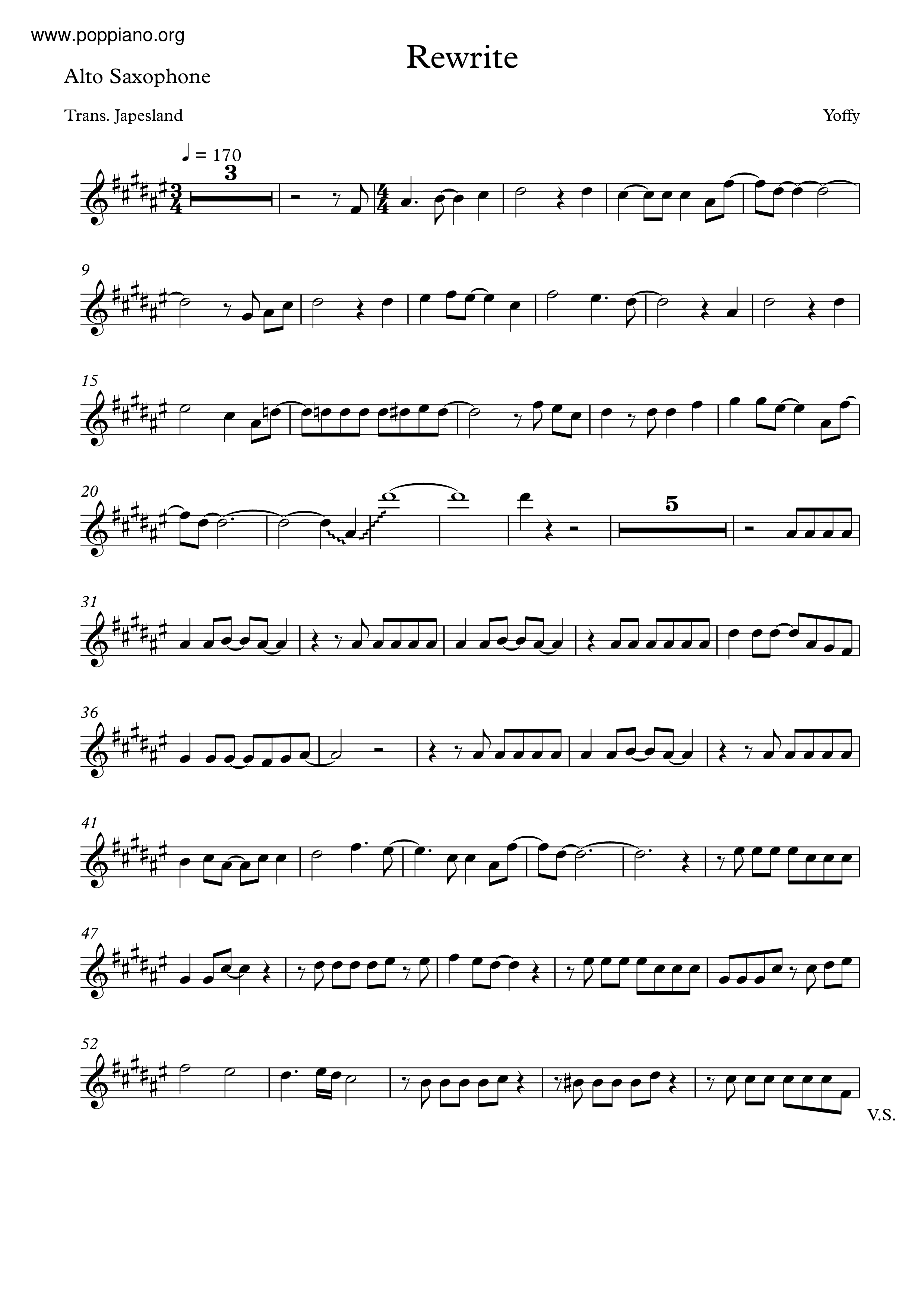 Rewrite-Rewrite Sheet Music pdf, - Free Score Download ★