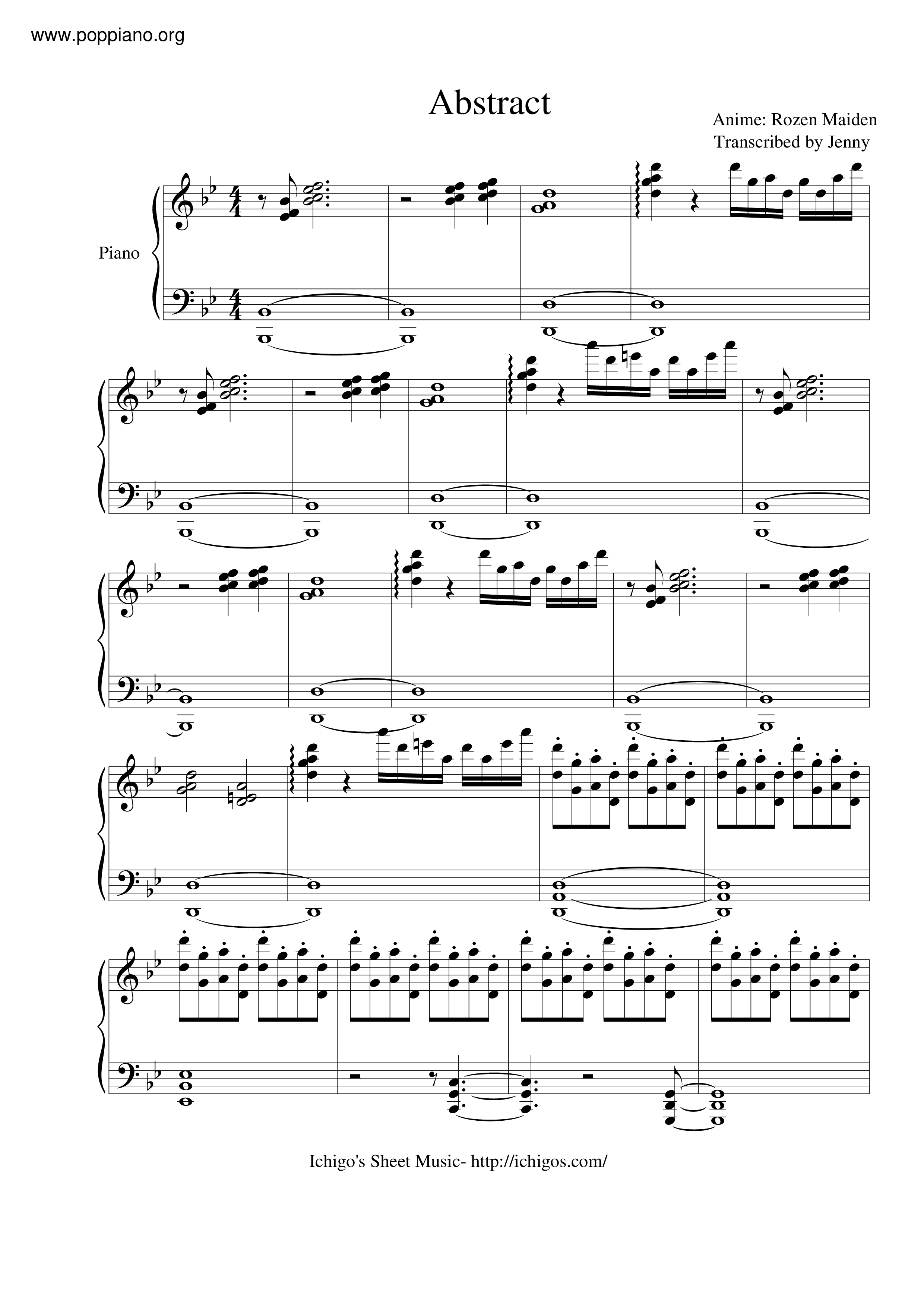 Rozen Maiden-Abstract Sheet Music pdf, - Free Score Download ★