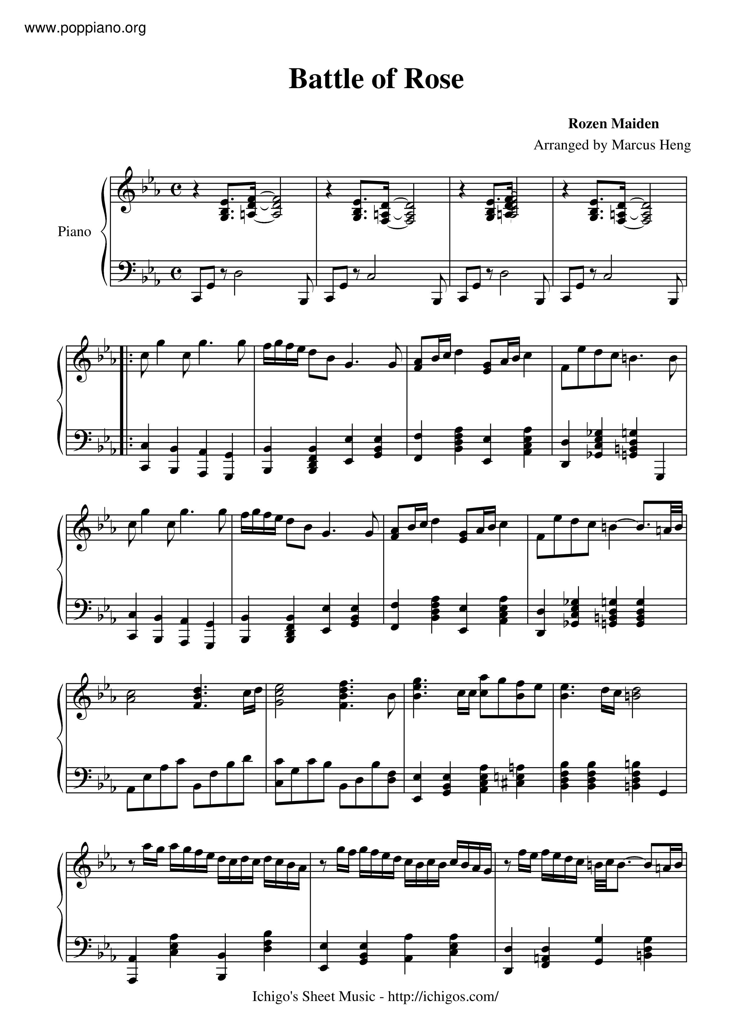 Battle Of Rose- PDF琴譜免費下載 | POPPIANO.ORG ★