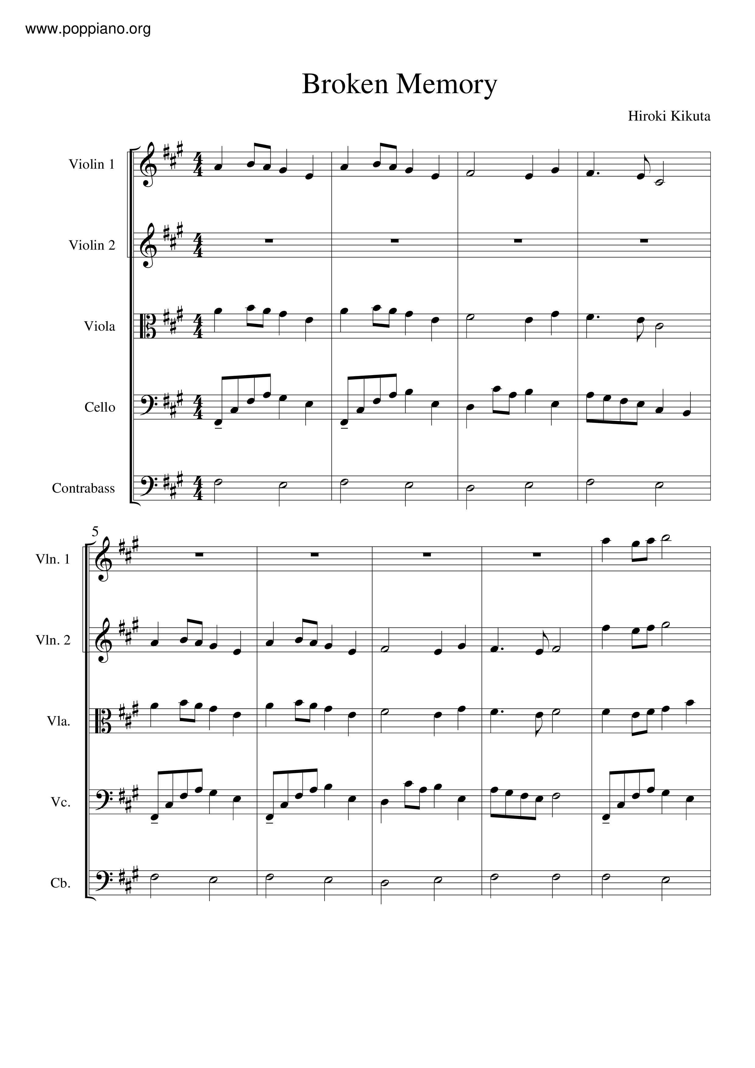 Soukaigi-Broken Memory Sheet Music pdf, - Free Score Download ★