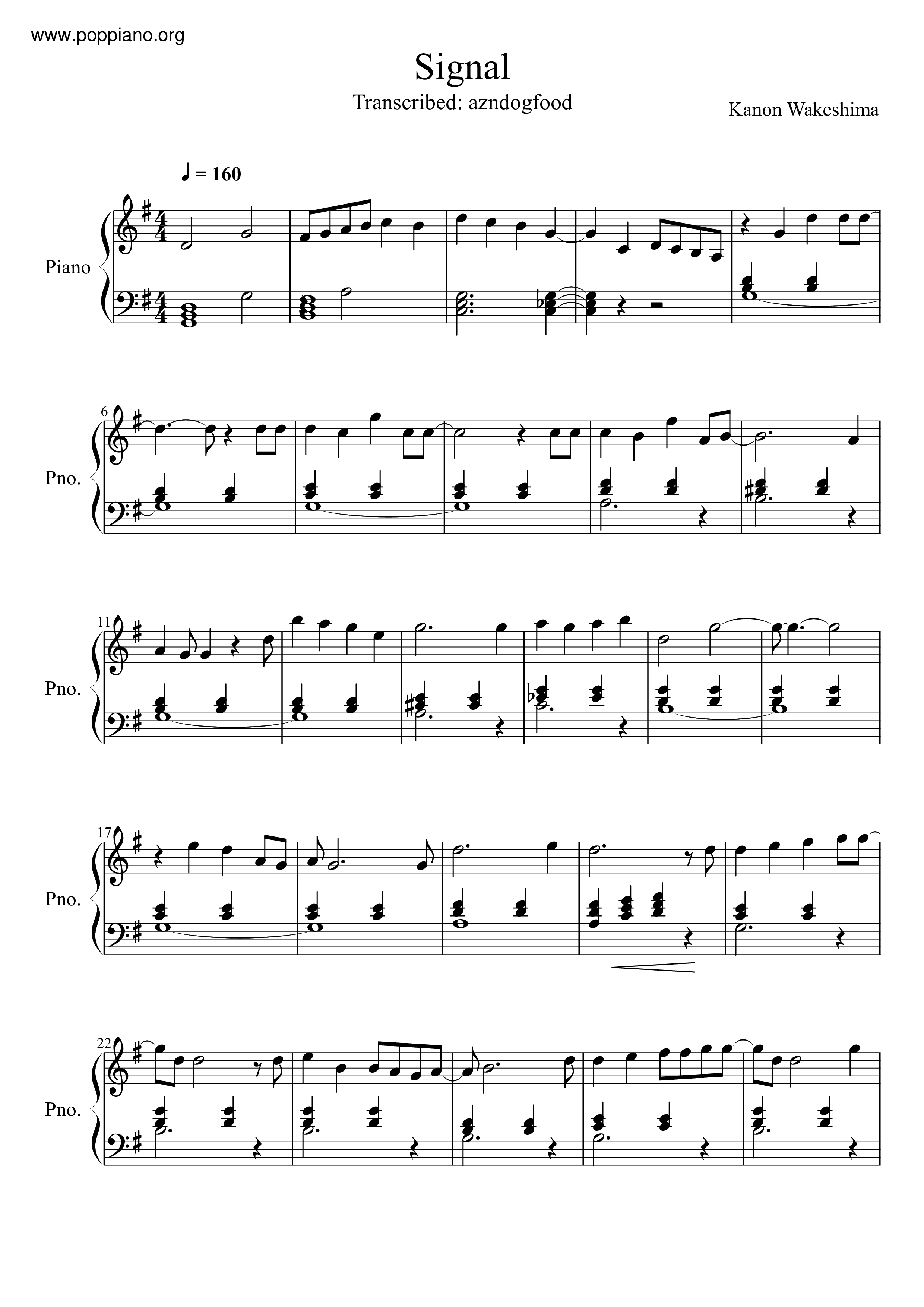 Strike The Blood-Signal Sheet Music pdf, - Free Score Download ★