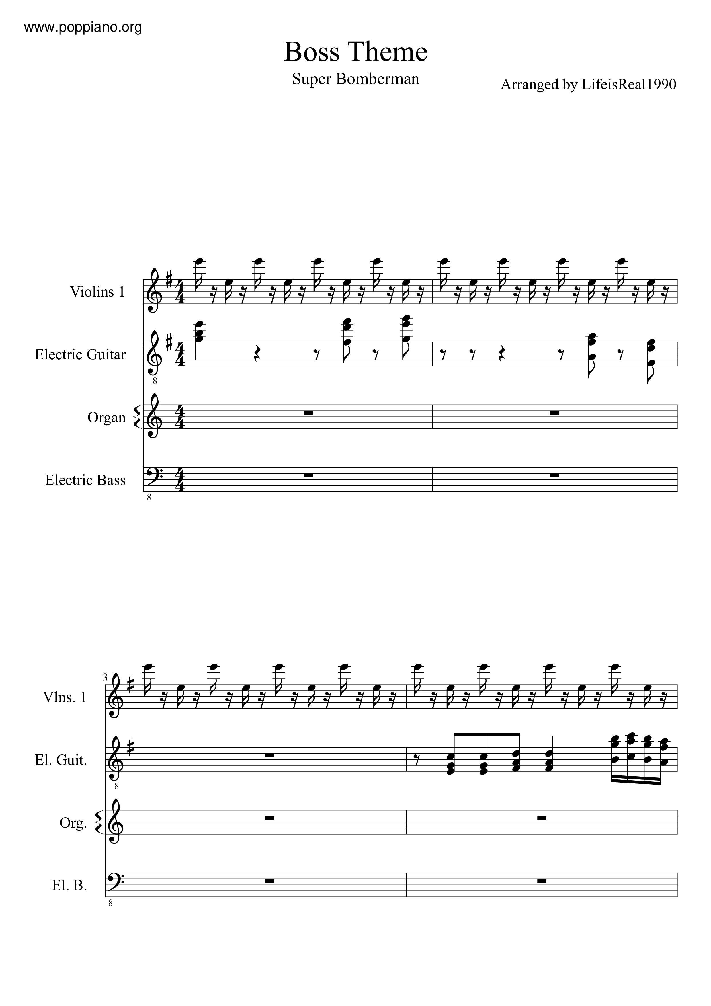 Super Bomberman-Boss Theme Sheet Music pdf, - Free Score Download ★