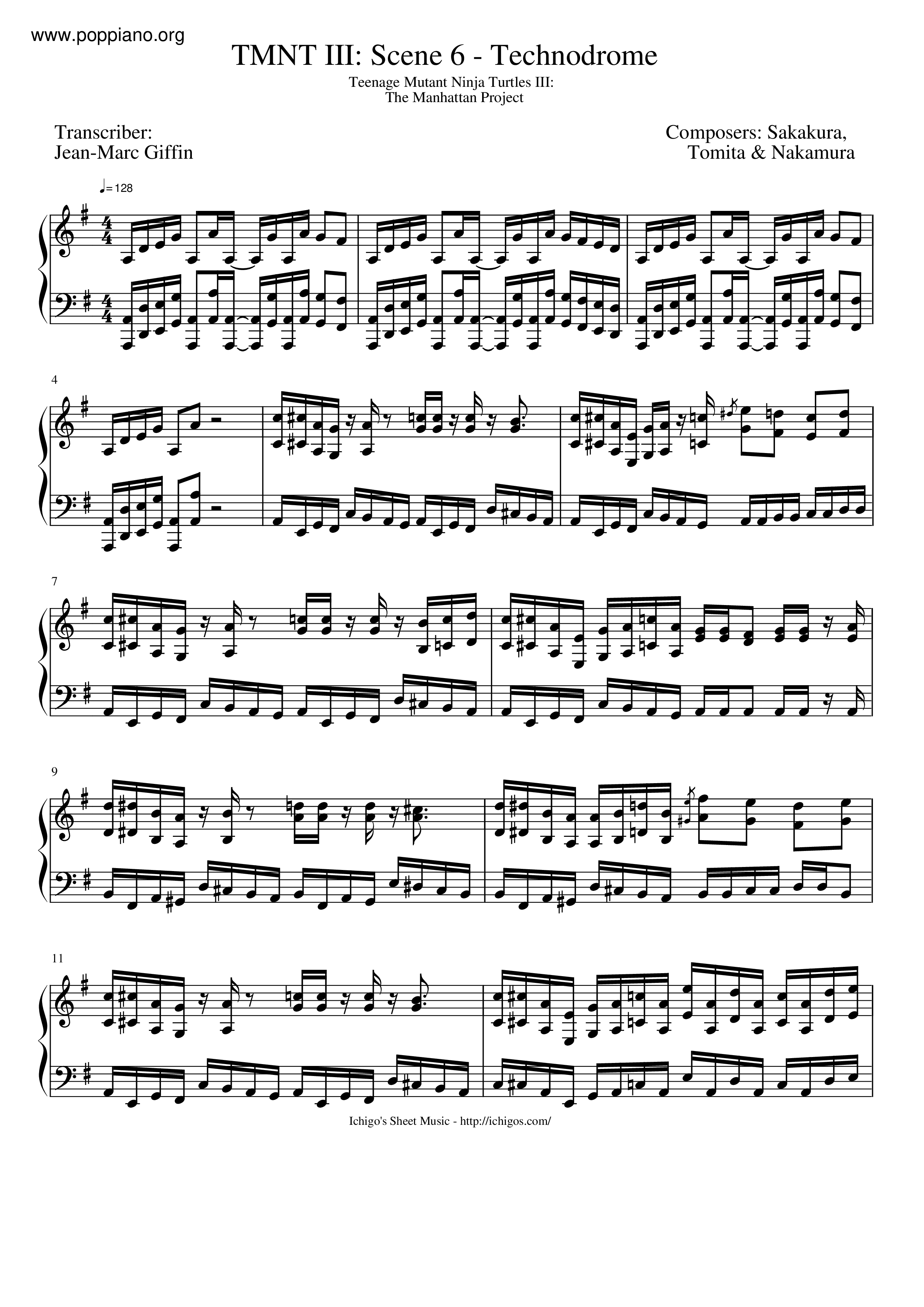 Teenage Mutant Ninja Turtles III-Scene 6 - Technodrome Sheet Music pdf, - Free Score Download ★