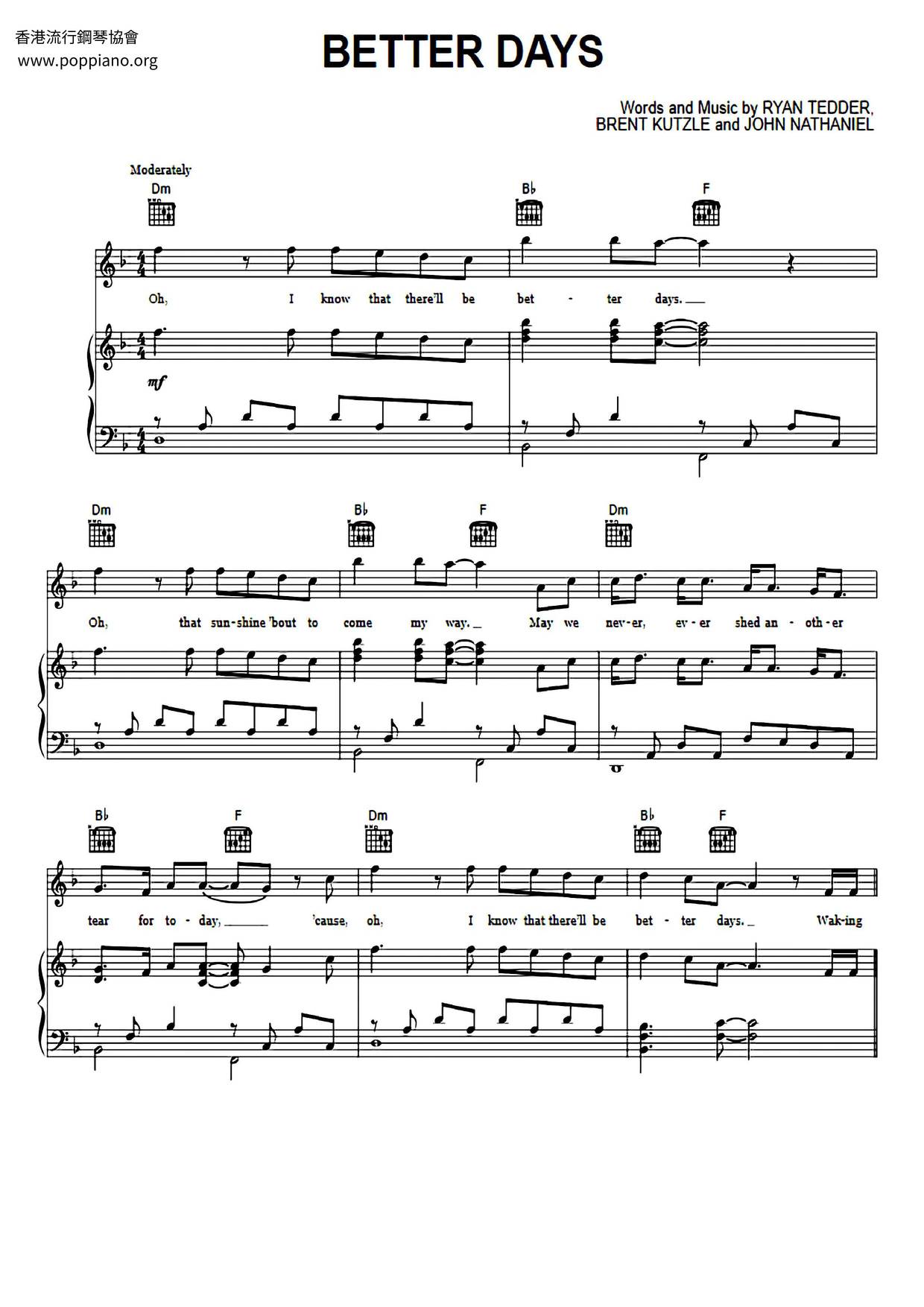 better days | Sheet Music | Piano Score Free PDF Download | HK Pop ... better days | Sheet Music | Piano Score Free PDF Download | HK Pop ...