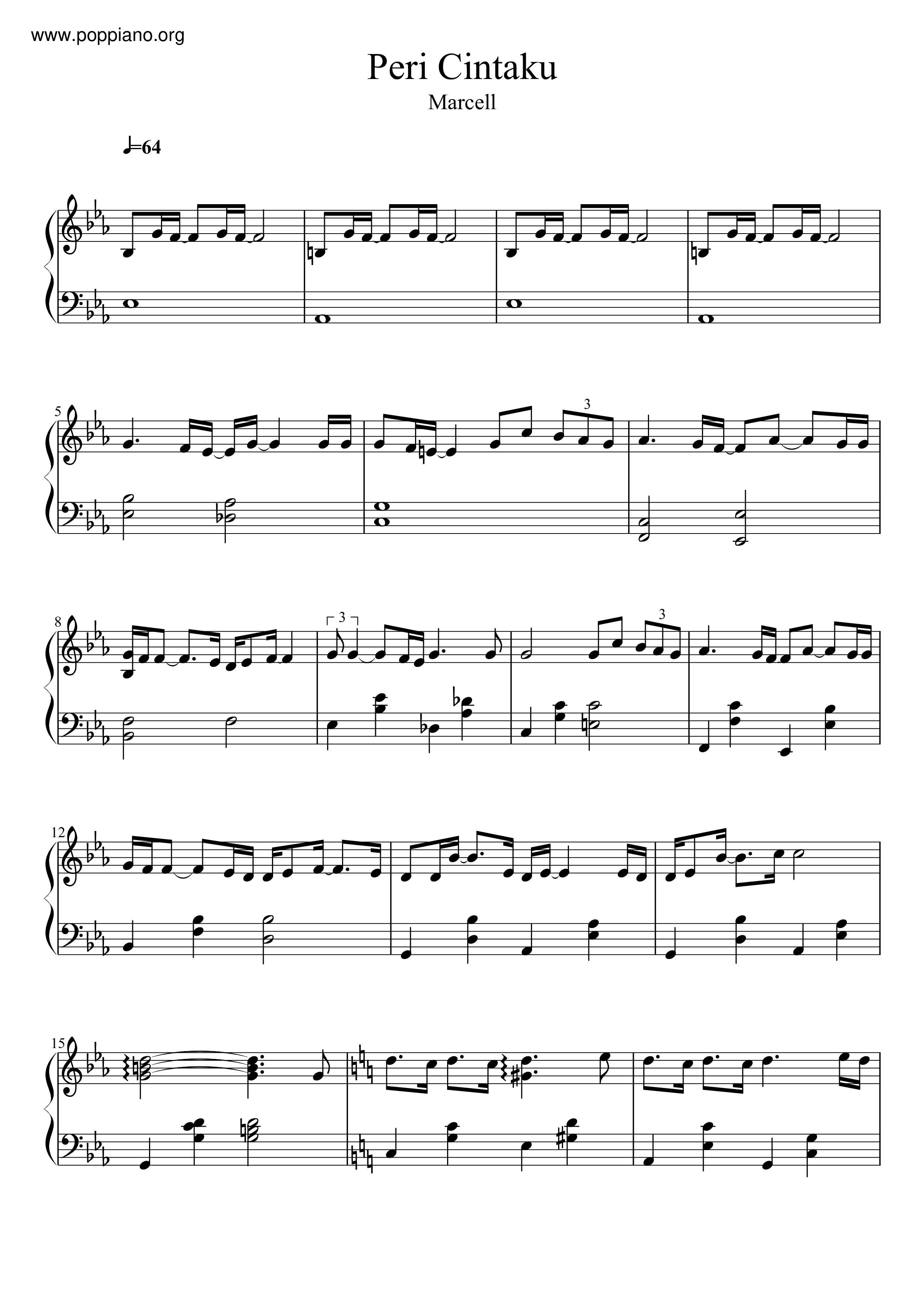 Marcell-Peri Cintaku Sheet Music pdf, - Free Score Download ★