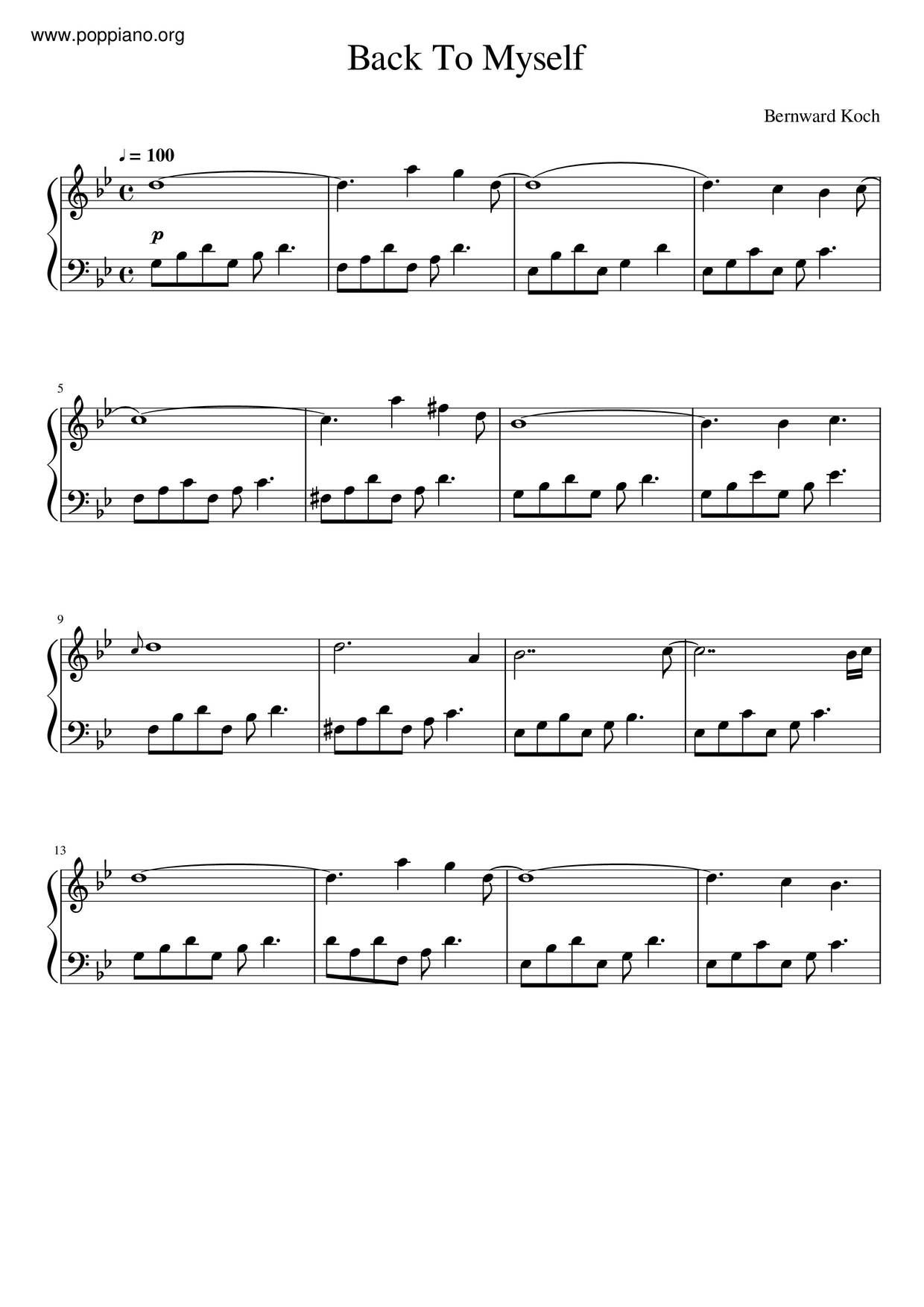 Bernward Koch-Back To Myself Sheet Music pdf, - Free Score Download ★