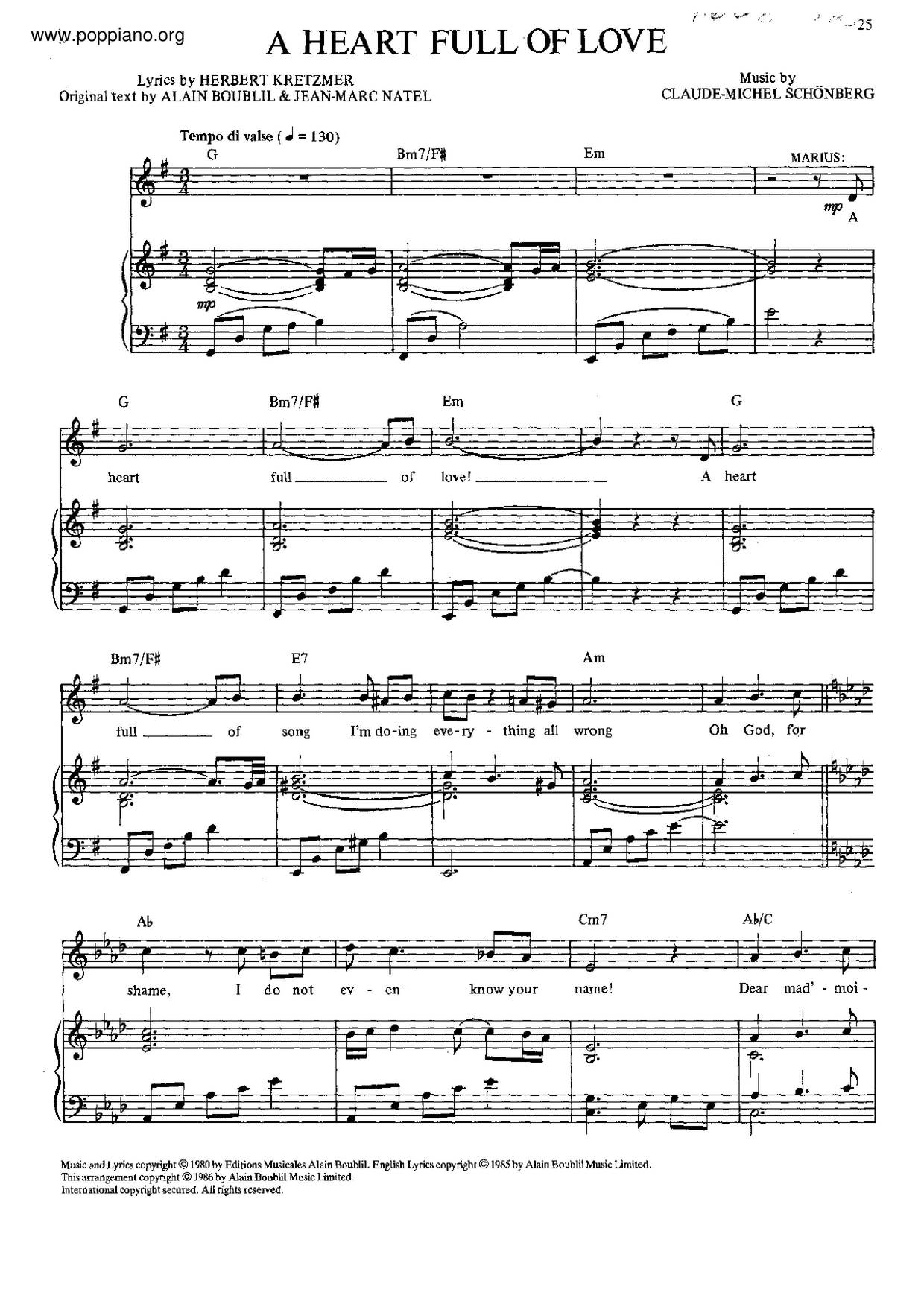 A Heart Full Of Love Sheet Music Piano Score Free Pdf Download Hk