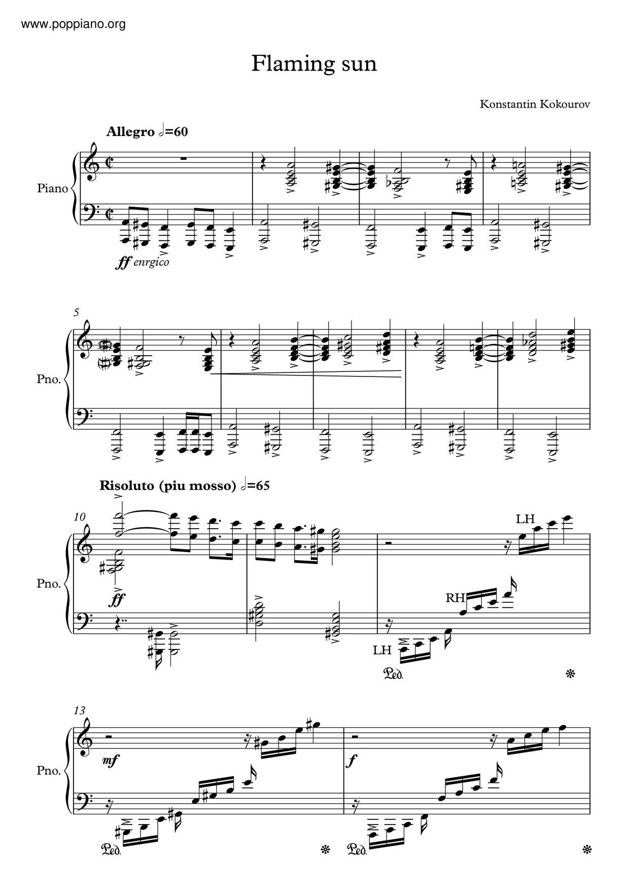 Konstantin Kokourov-Flaming Sun Sheet Music pdf, - Free Score Download ★