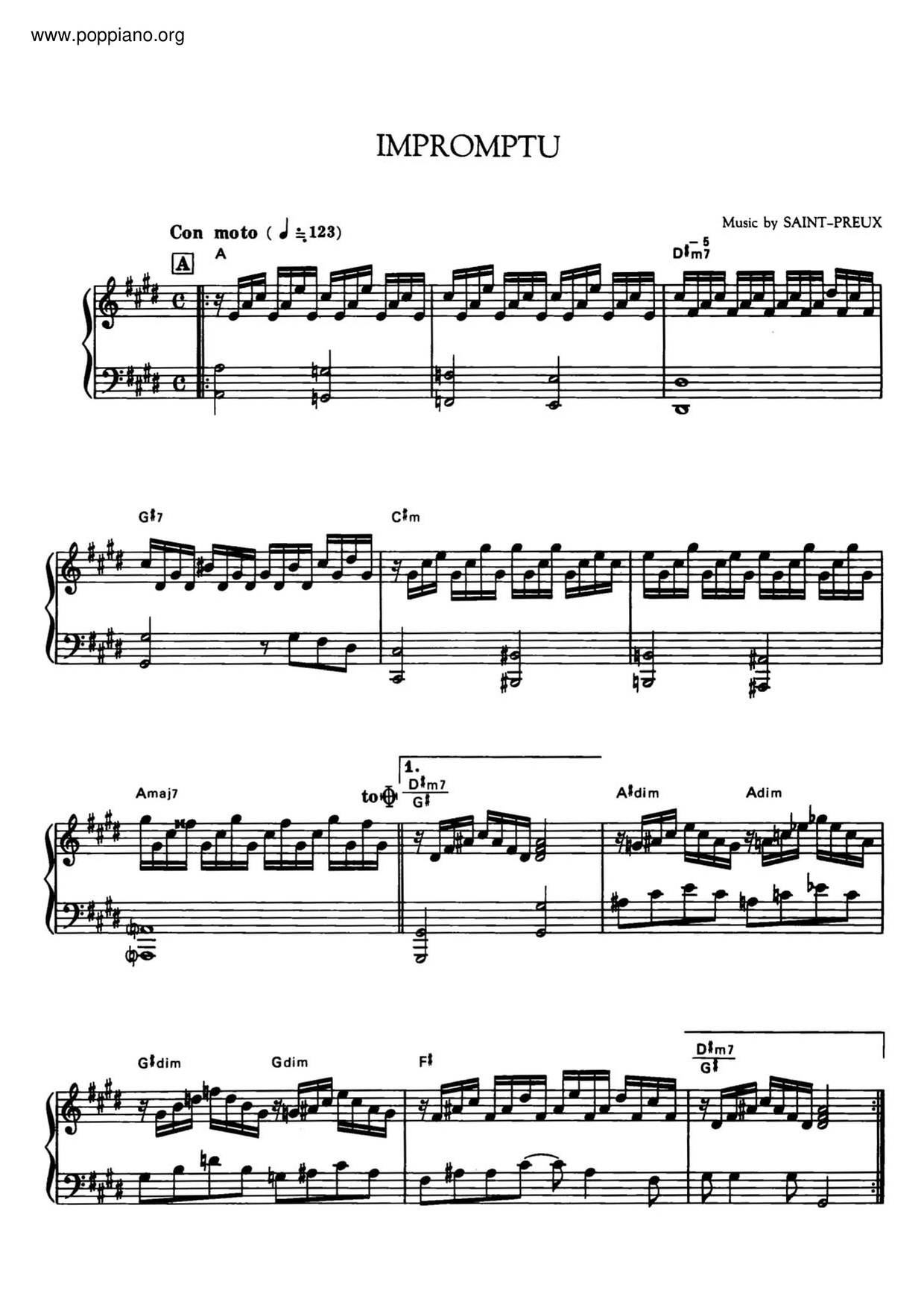 Saint-Preux-Impromtu Sheet Music pdf, - Free Score Download ★