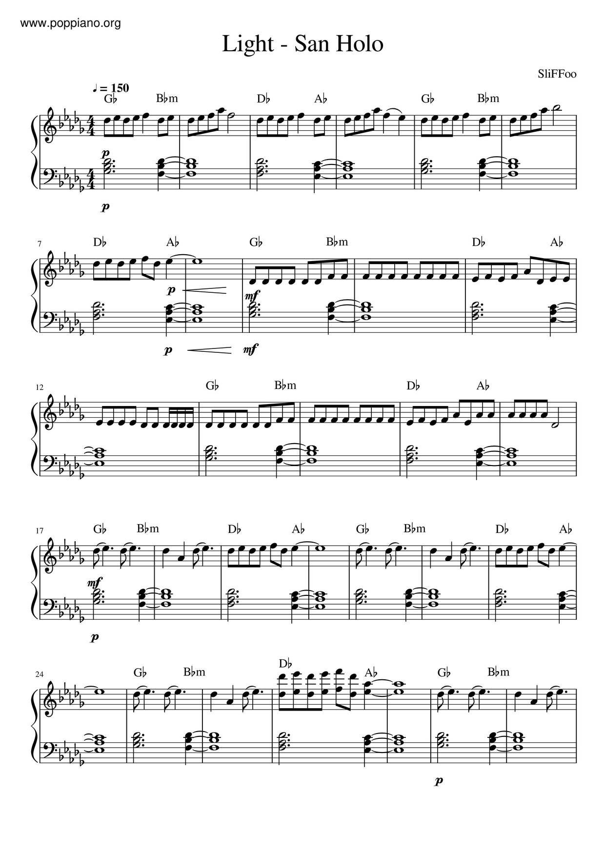 San Holo-Light Sheet Music pdf, - Free Score Download ★