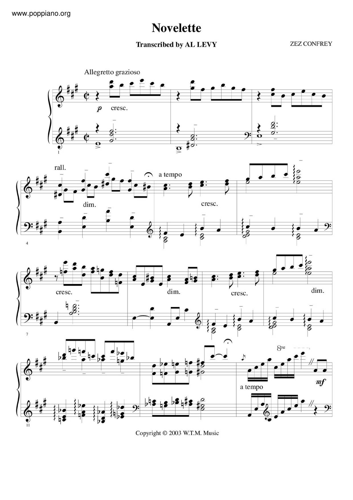 Zez Confrey-Novelette Sheet Music pdf, - Free Score Download ★