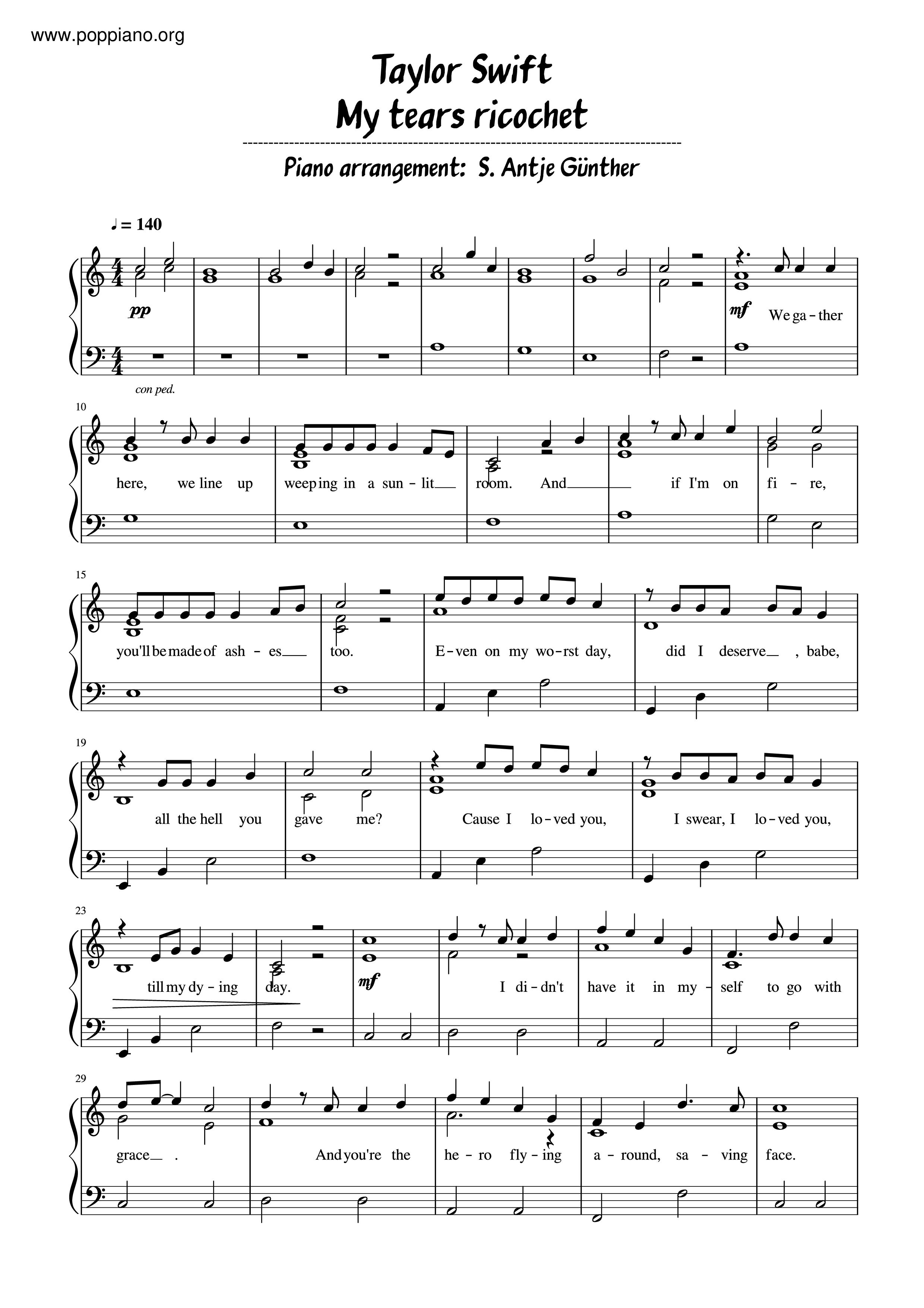 Taylor Swift My Tears Ricochet Sheet Music Pdf Free Score Download Taylor Swift My Tears Ricochet Sheet Music Pdf Free Score Download