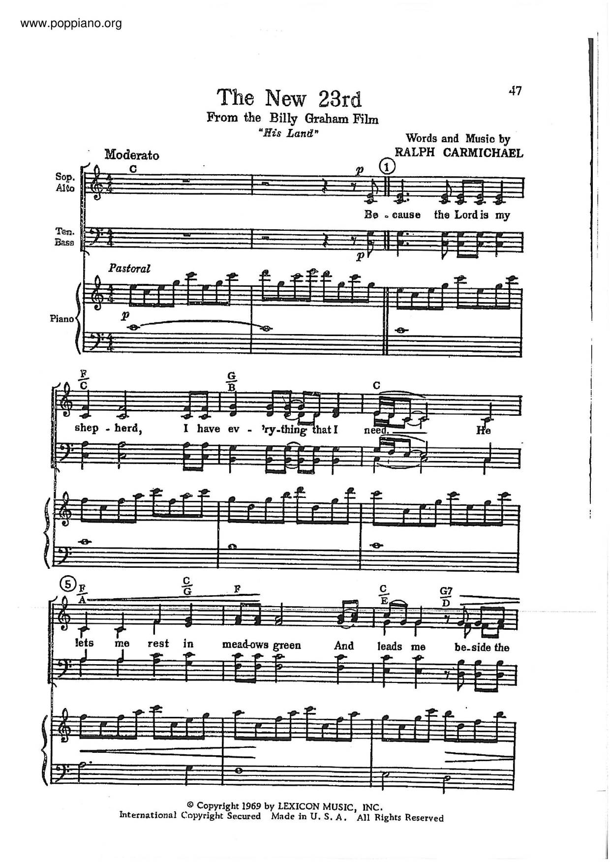 Spiritual-The New 23rd Sheet Music pdf, - Free Score Download ★