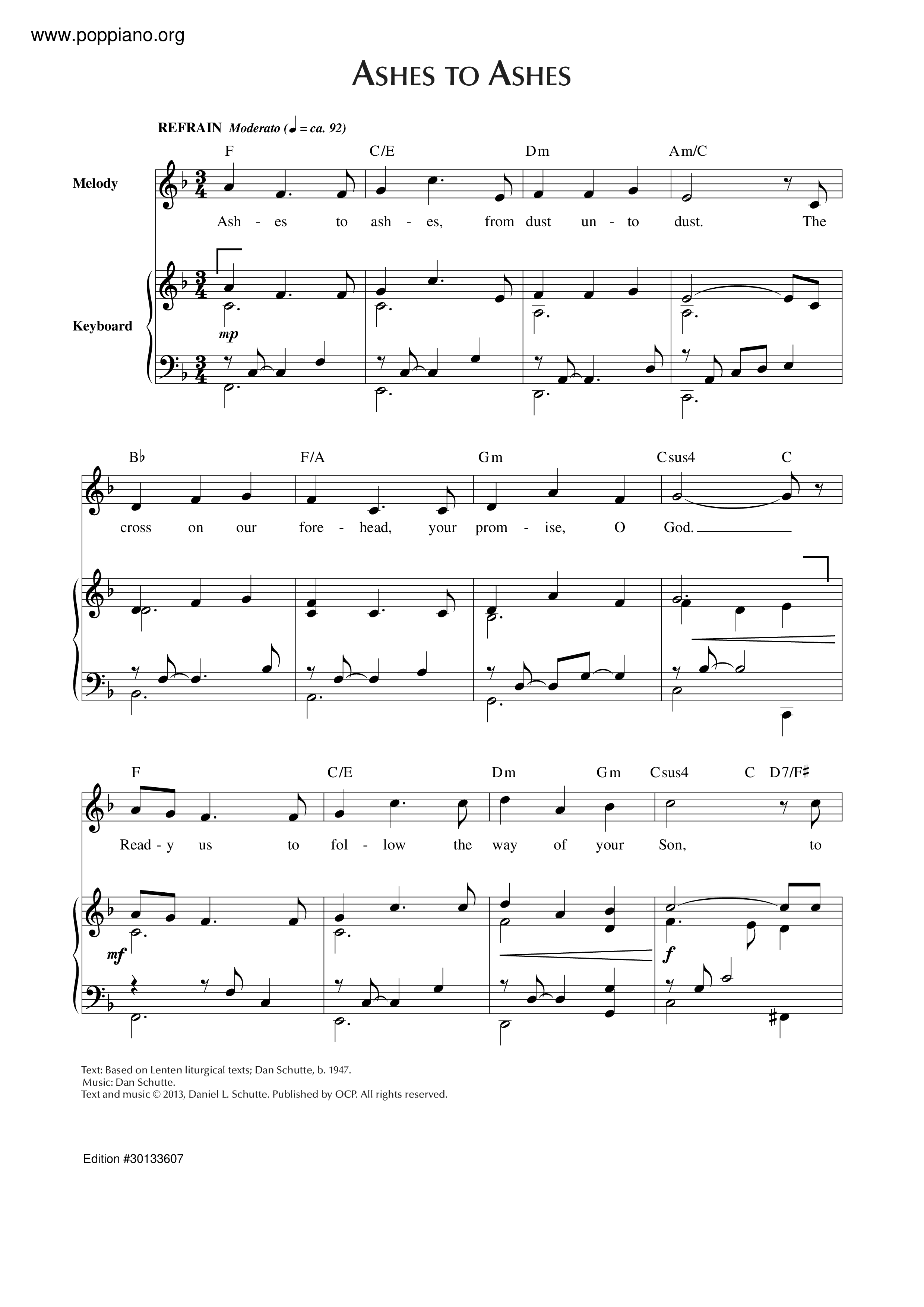 Spiritual Ashes To Ashes Sheet Music Pdf Free Score Download 