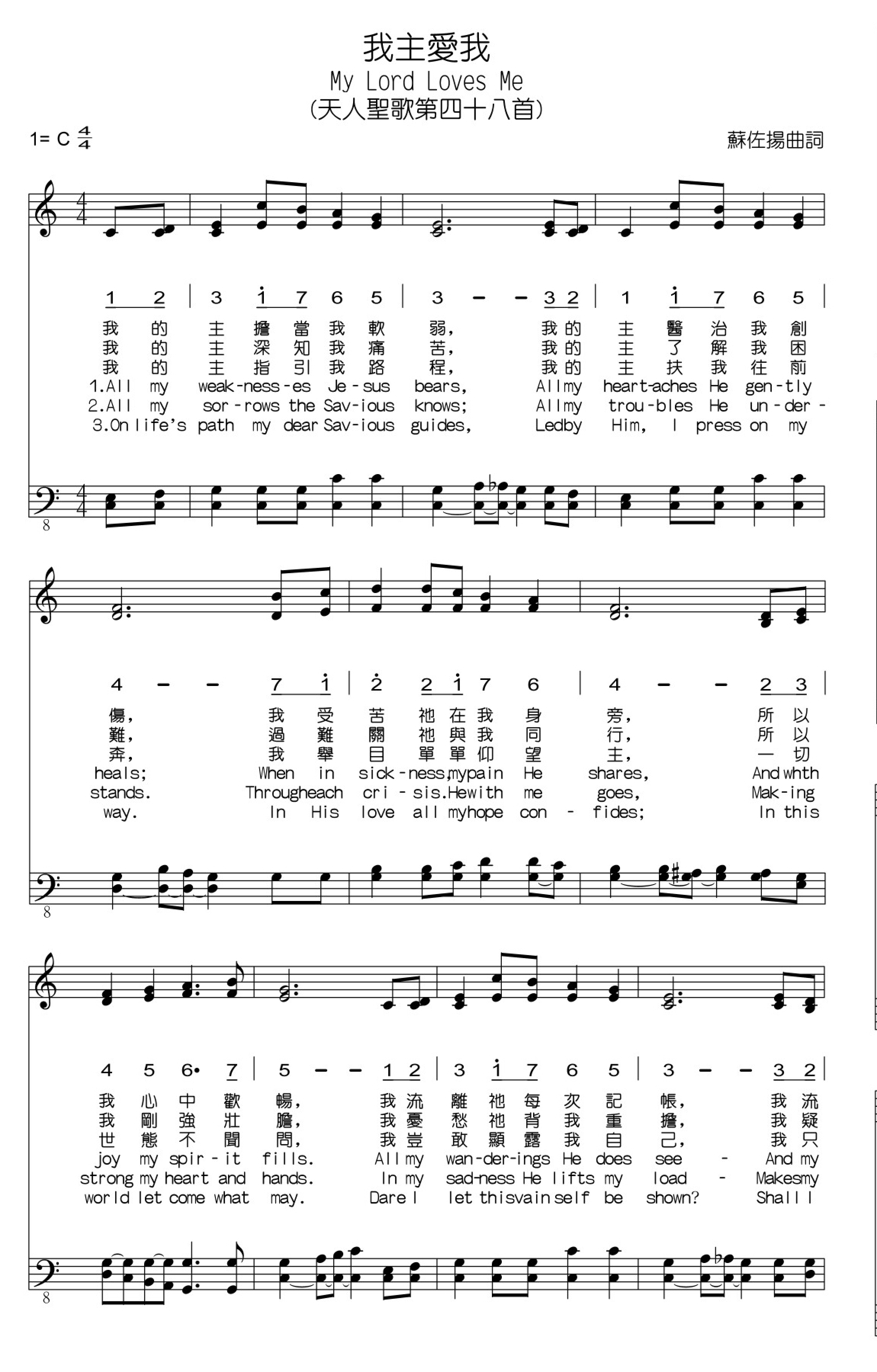 Spiritual-My Lord Loves Me Sheet Music pdf, - Free Score Download ★