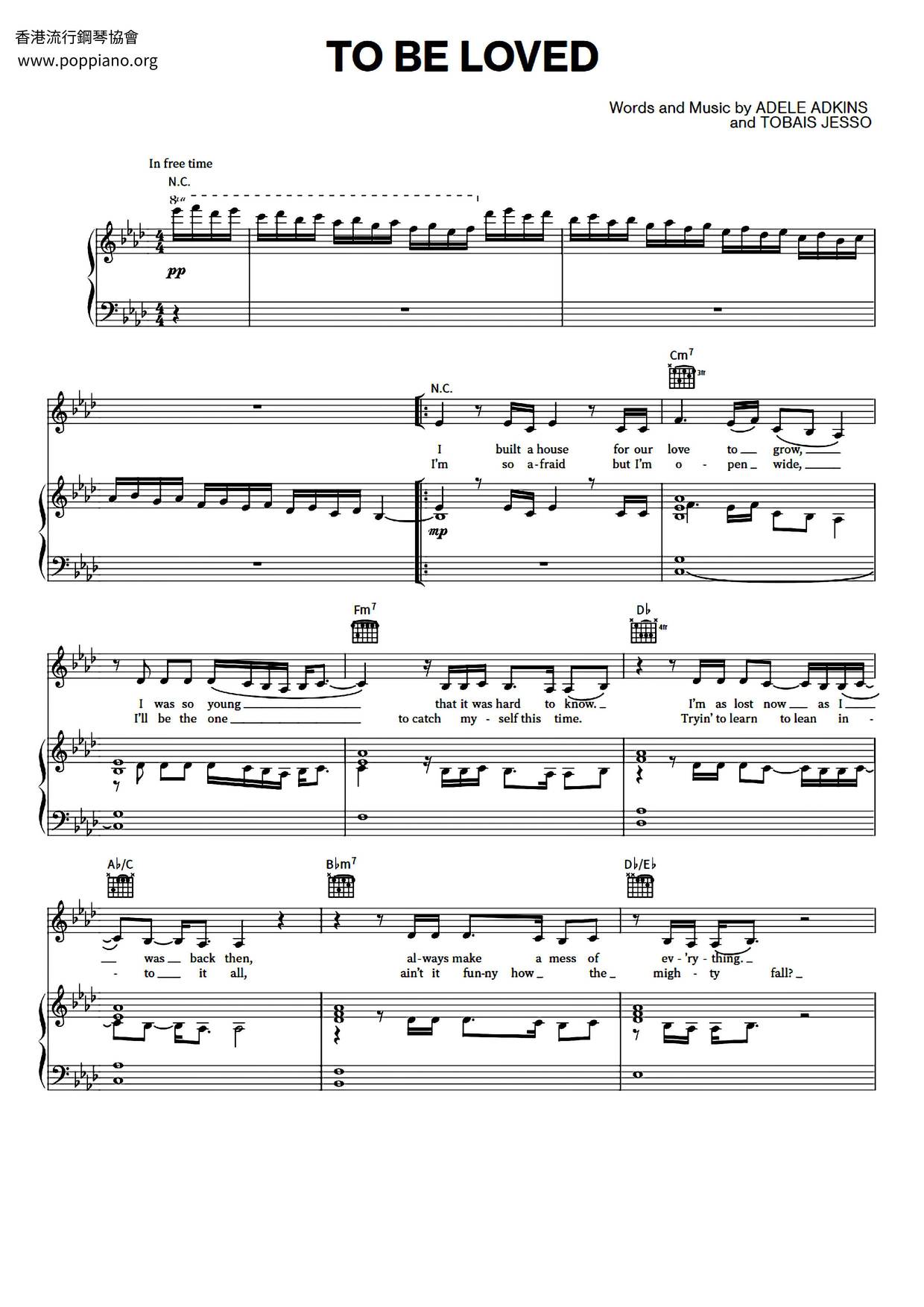 To Be Loved Sheet Music Piano Score Free Pdf Download Hk Pop