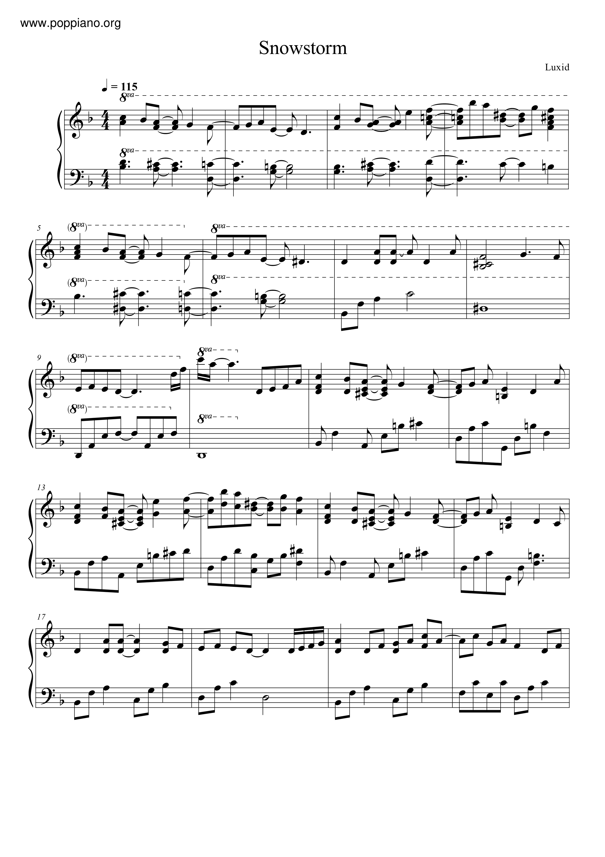 Luxid-Snowstorm Sheet Music pdf, - Free Score Download ★