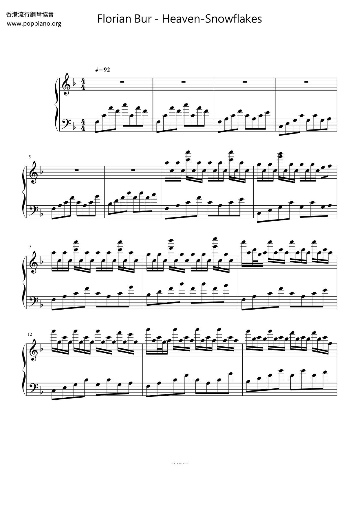 Florian Bur-Heaven-Snowflakes Sheet Music pdf, - Free Score Download ★