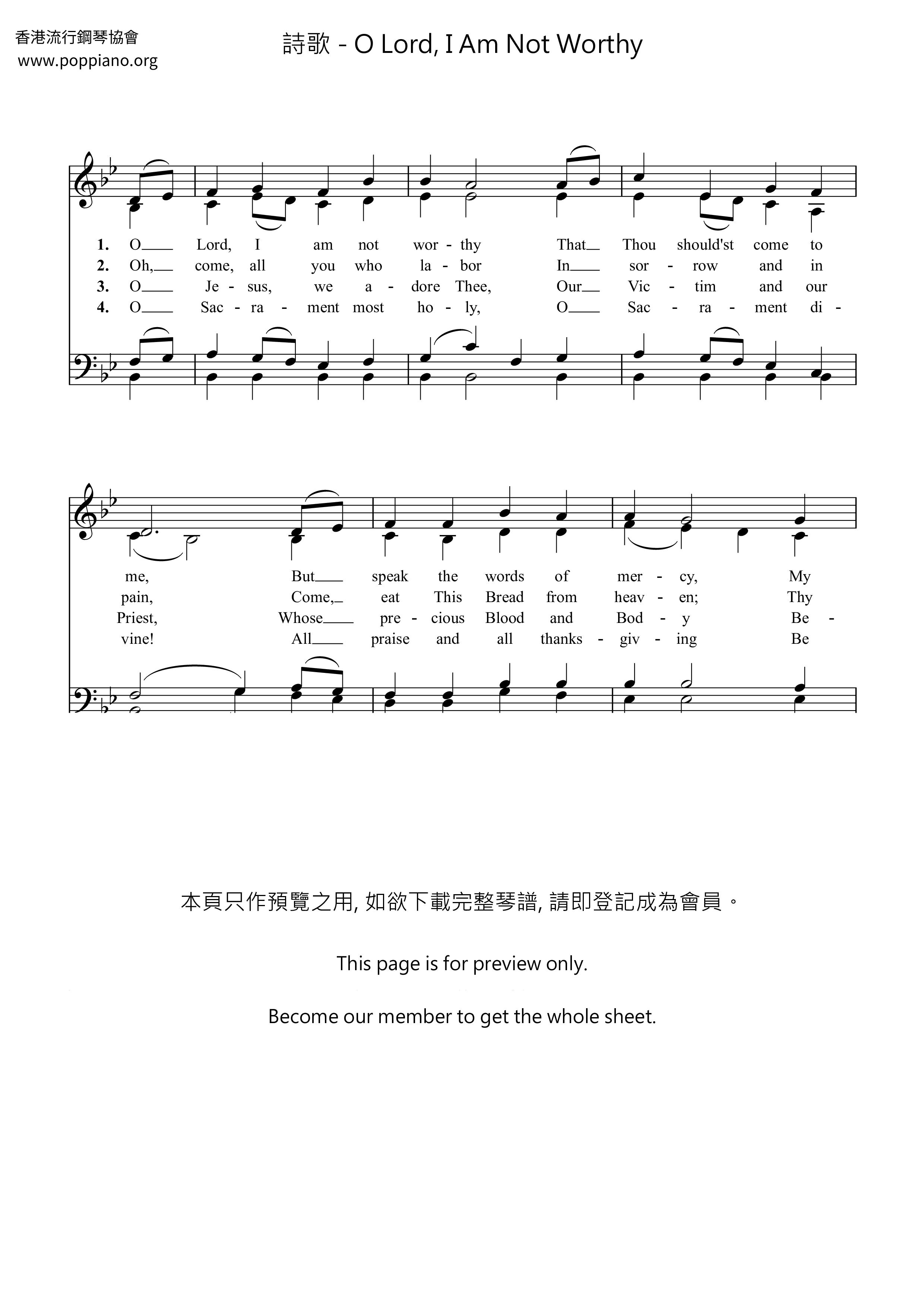 Spiritual-O Lord, I Am Not Worthy Sheet Music pdf, - Free Score Download ★