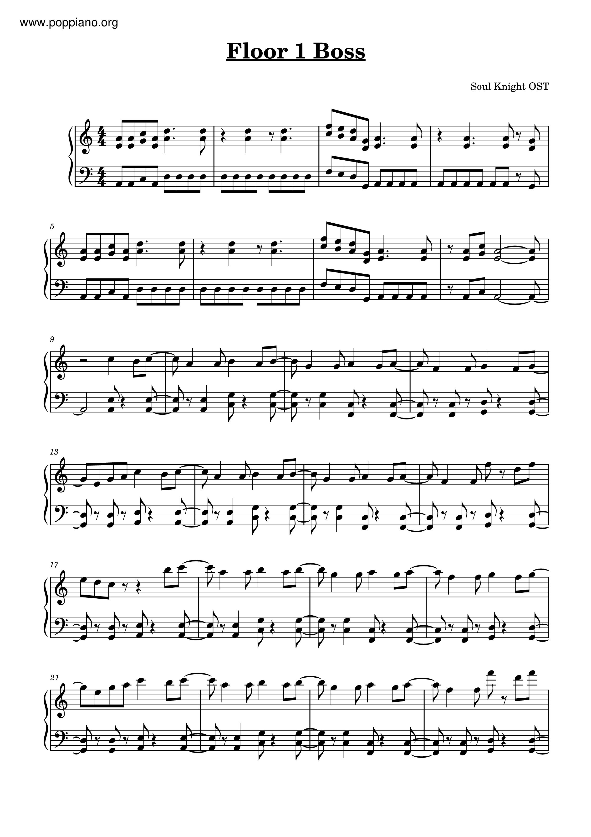 Soul Knight OST-Floor 1 Boss Sheet Music pdf, - Free Score Download ★