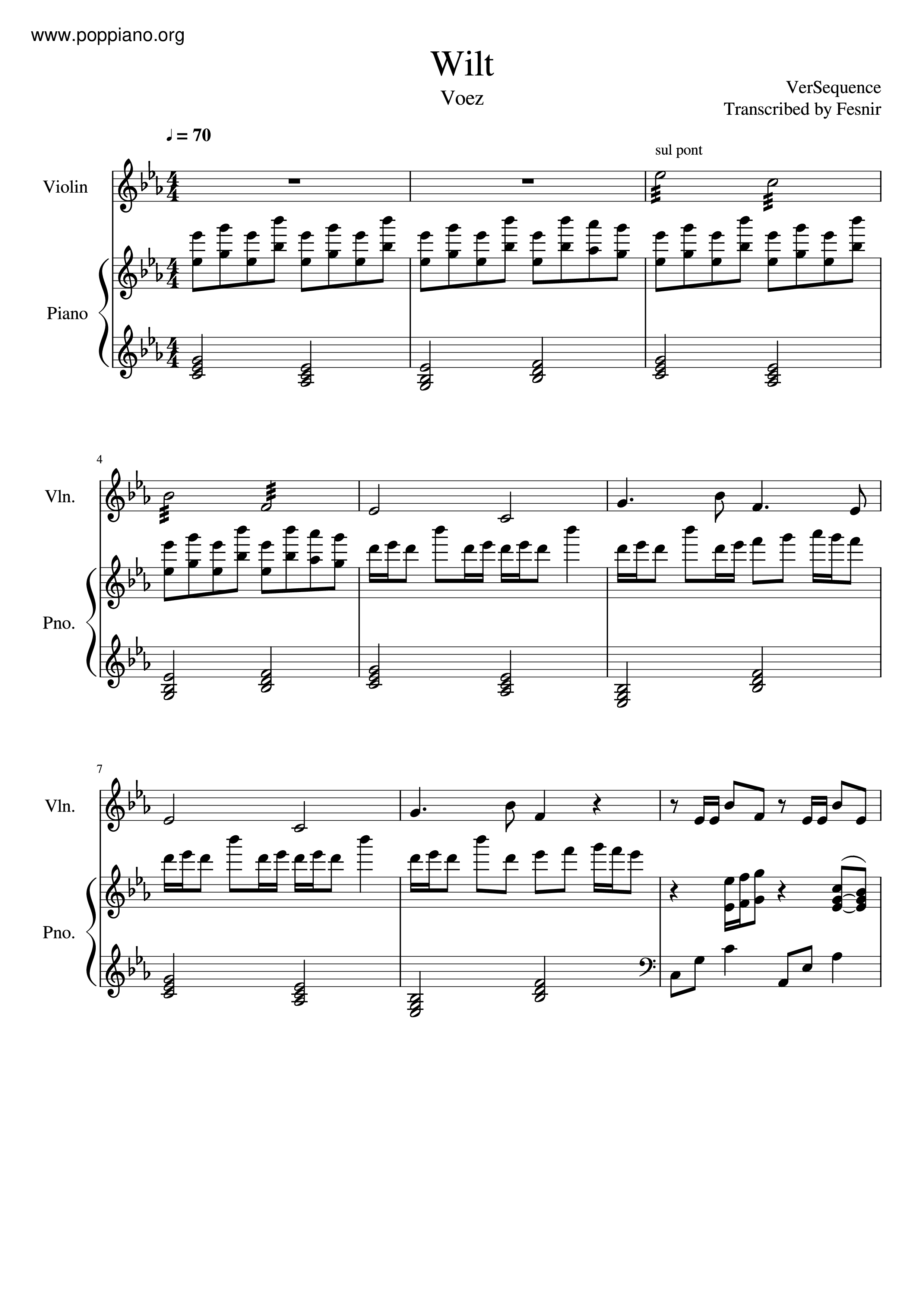 VerseQuence-Wilt Sheet Music pdf, - Free Score Download ★