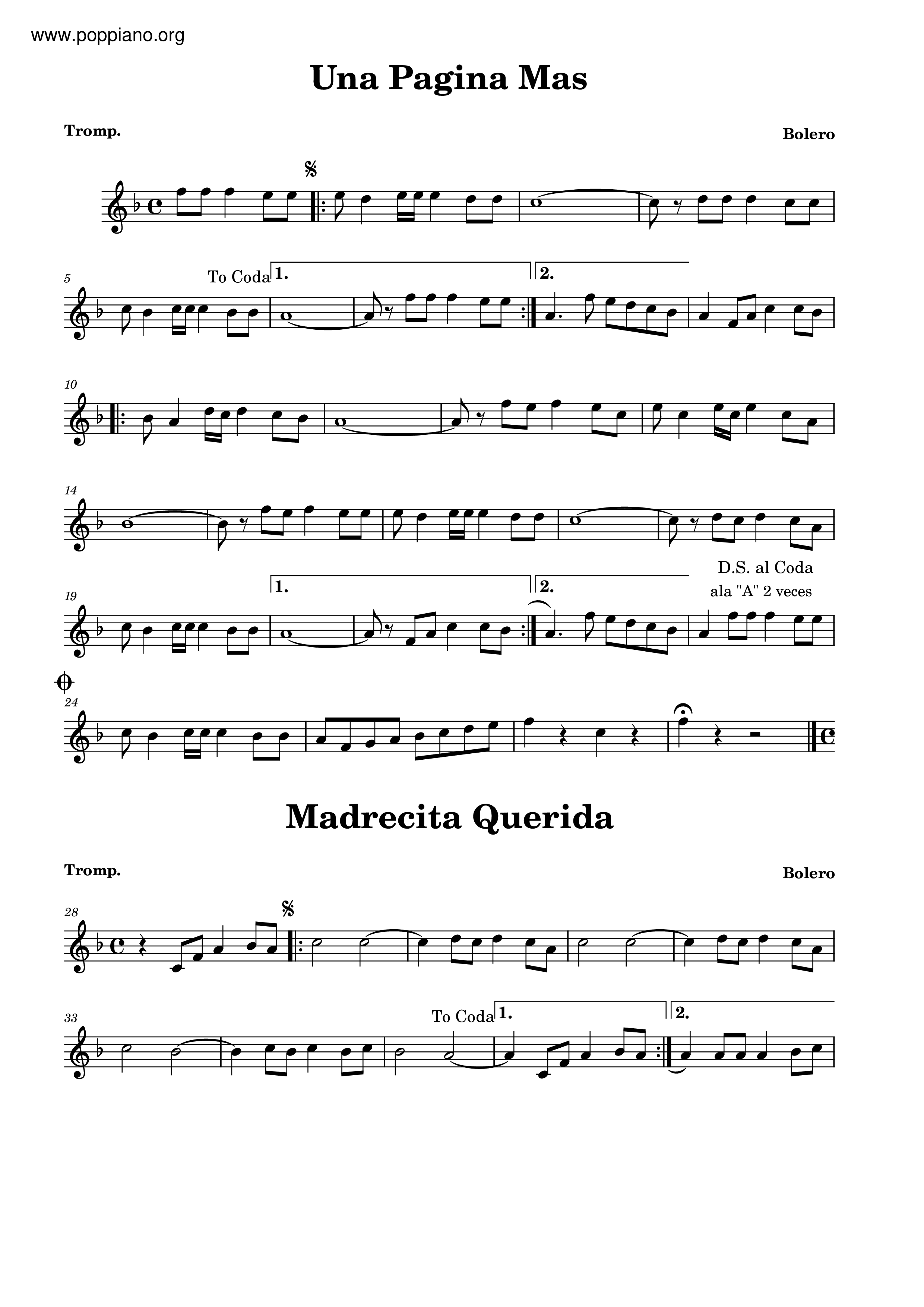 Los Cadetes De Linares-Una Pagina Mas Sheet Music pdf, - Free Score ...