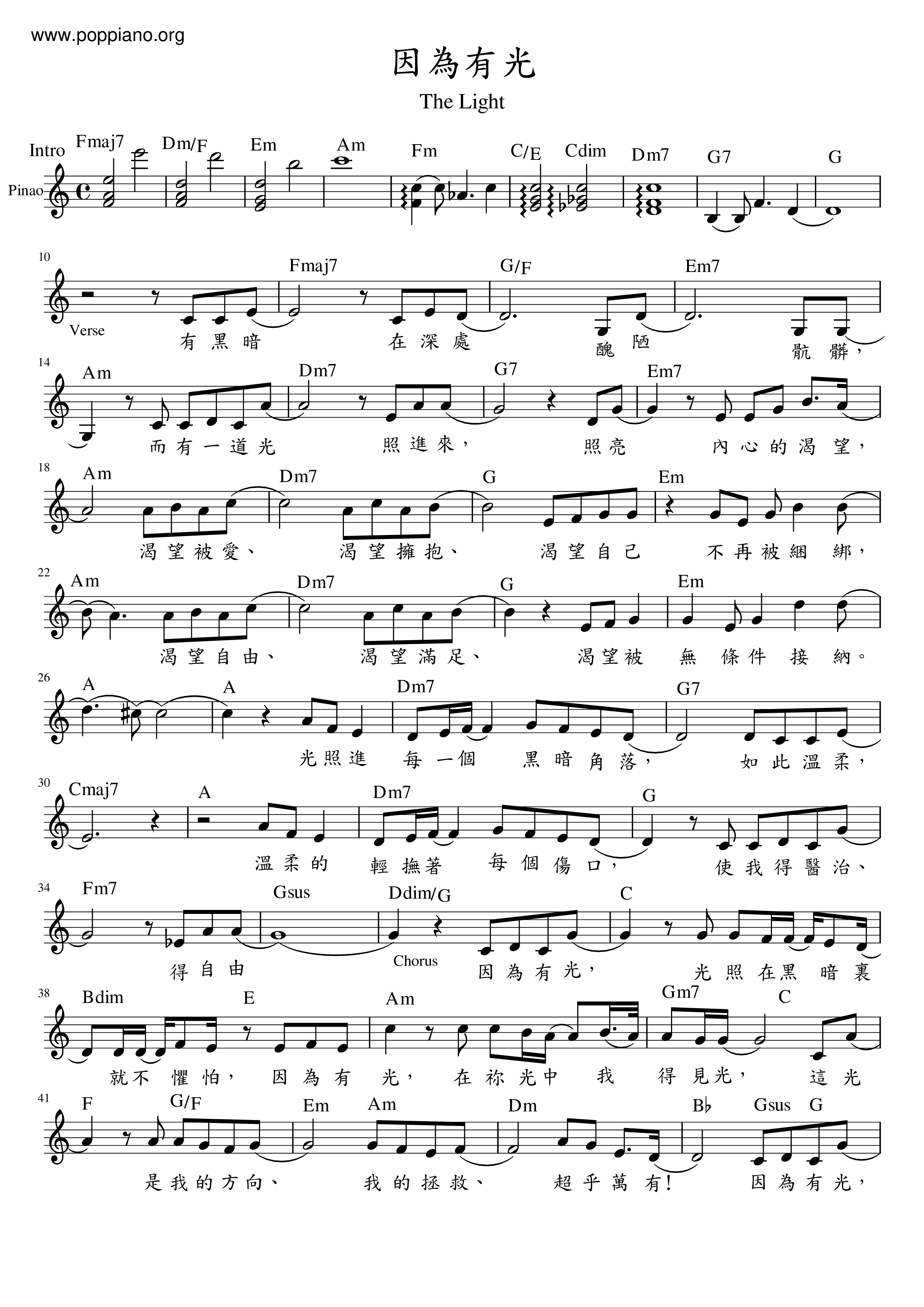 Spiritual-Because There Is Light Sheet Music pdf, - Free Score Download ★