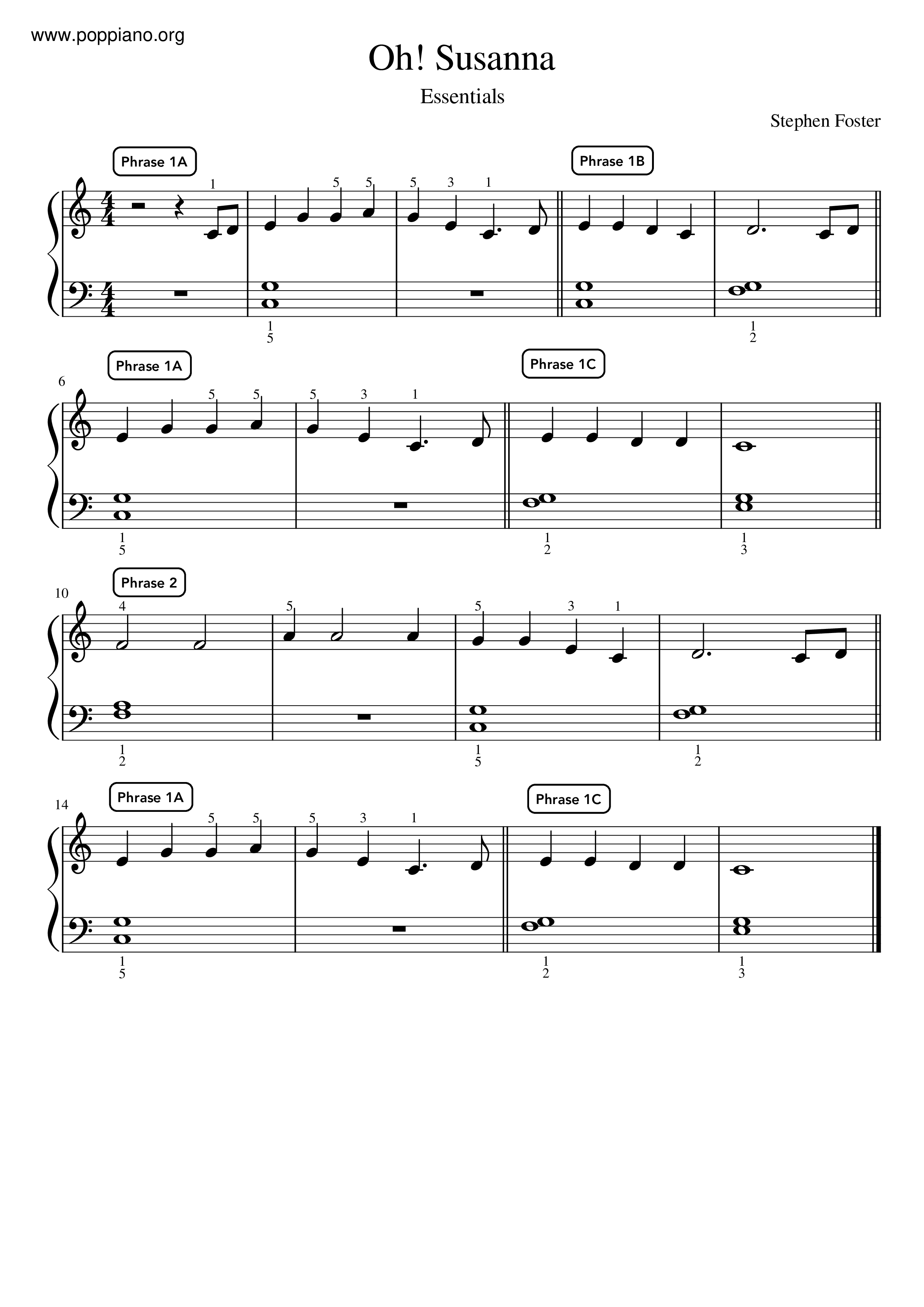 Kid songs-O Susanna Sheet Music pdf, - Free Score Download ★