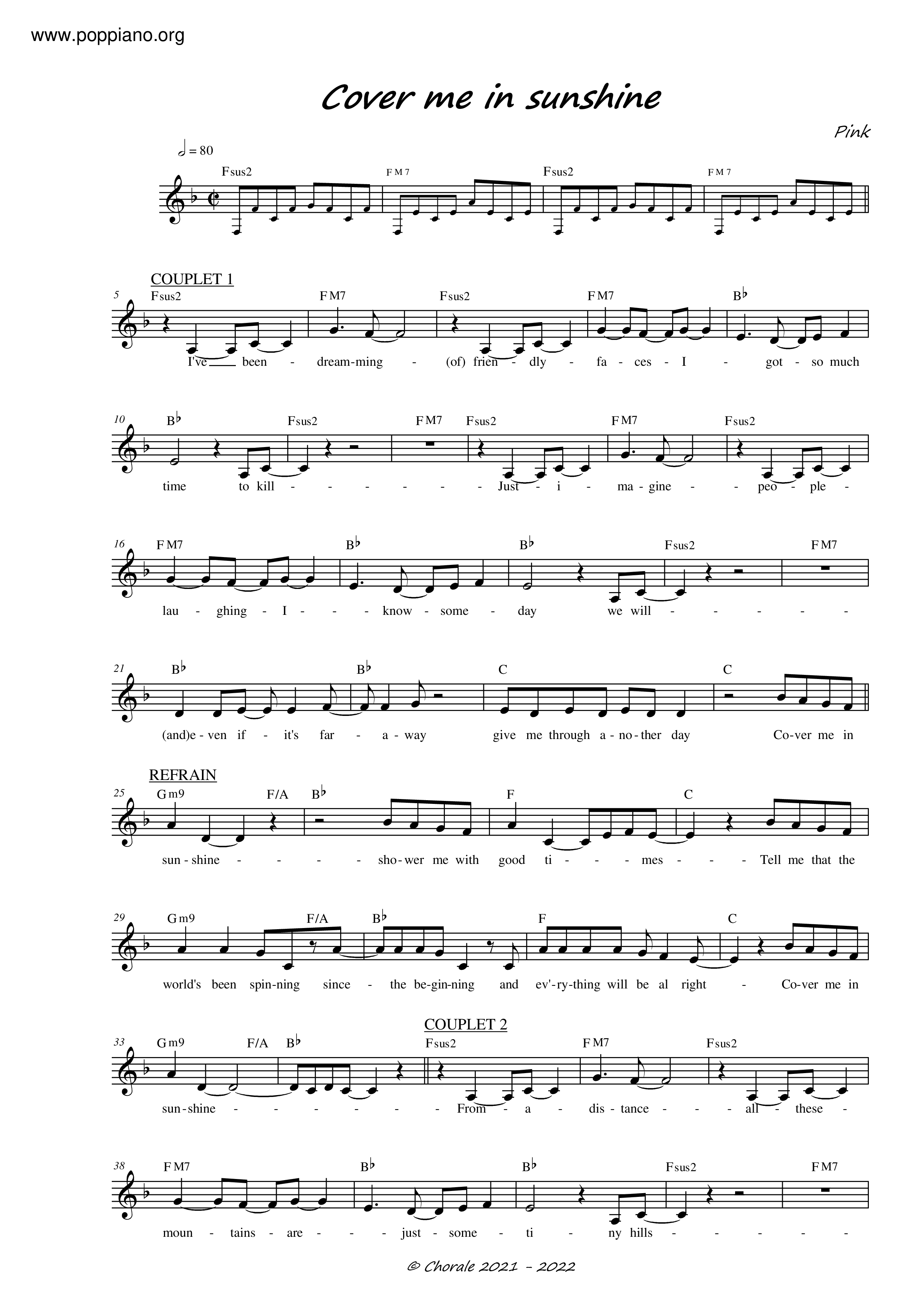 Cover Me In Sunshine Piano Easy Slow Cover Me In Sunshine Piano Easy Slow