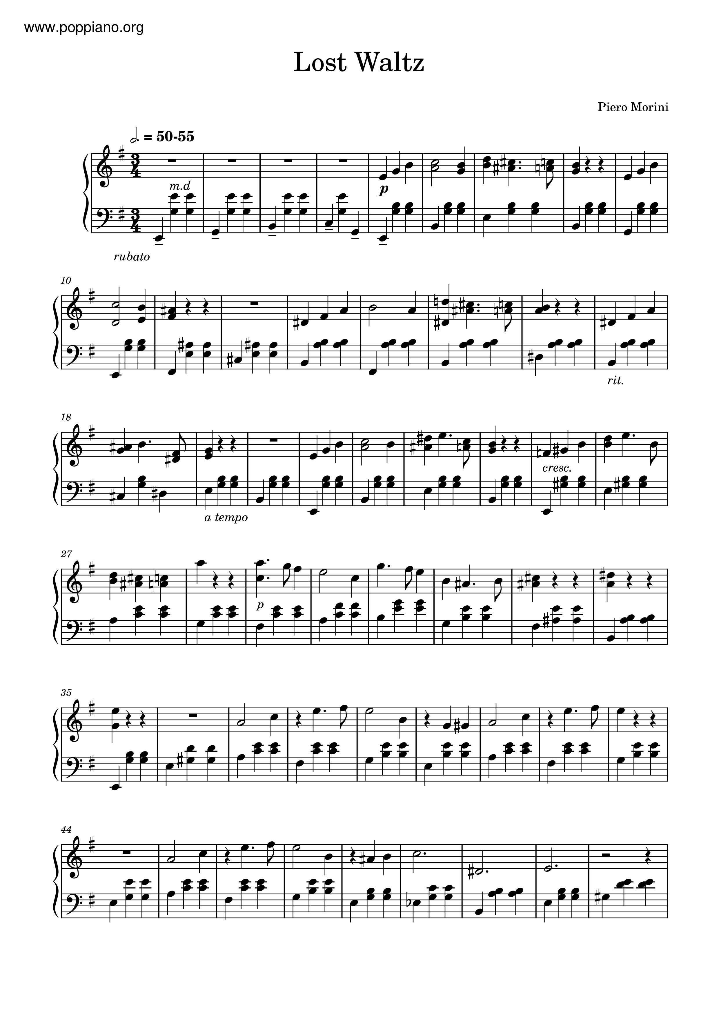 Piero Morini-Lost Waltz Sheet Music pdf, - Free Score Download ★